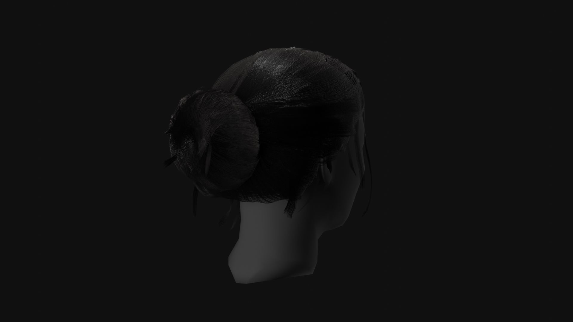 3D model Very Low Poly Realistic Bun Hair VR / AR / low-poly | CGTrader