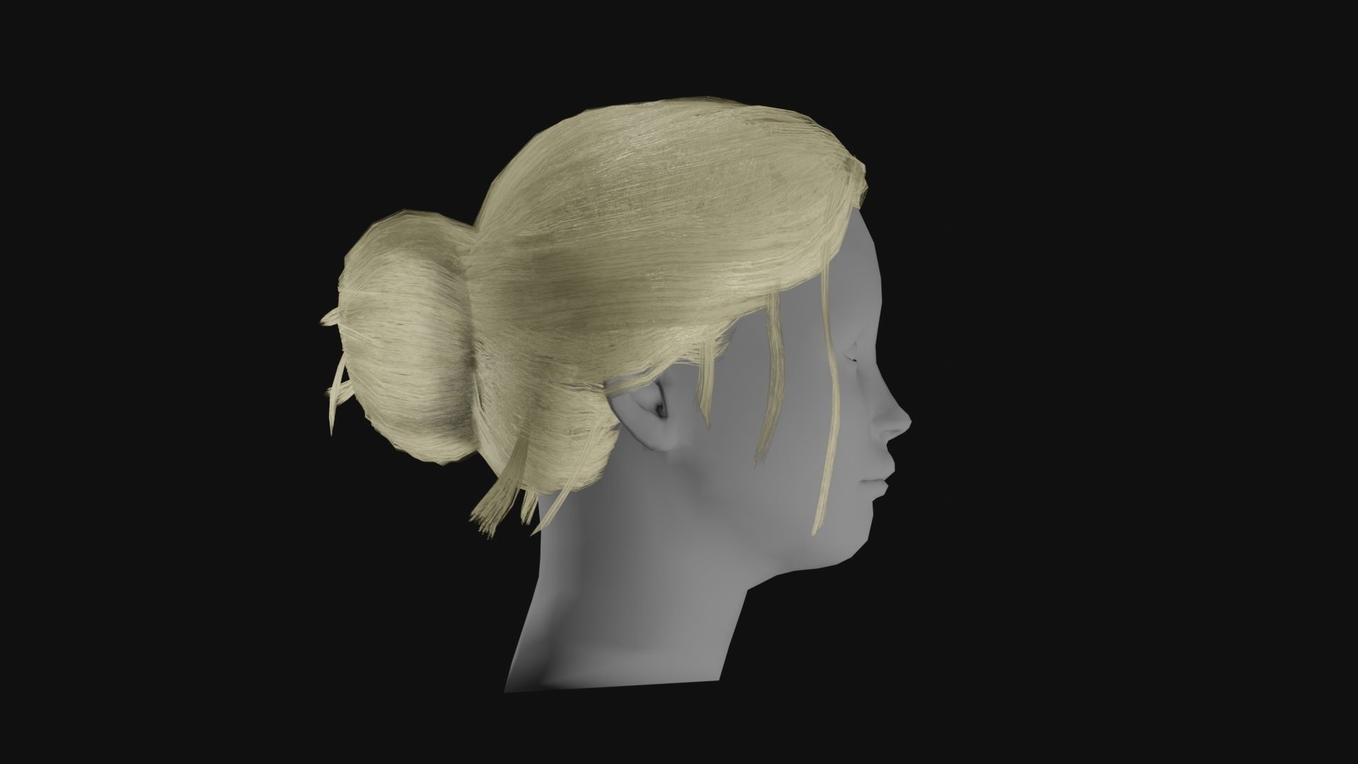 3D model Very Low Poly Realistic Bun Hair VR / AR / low-poly | CGTrader