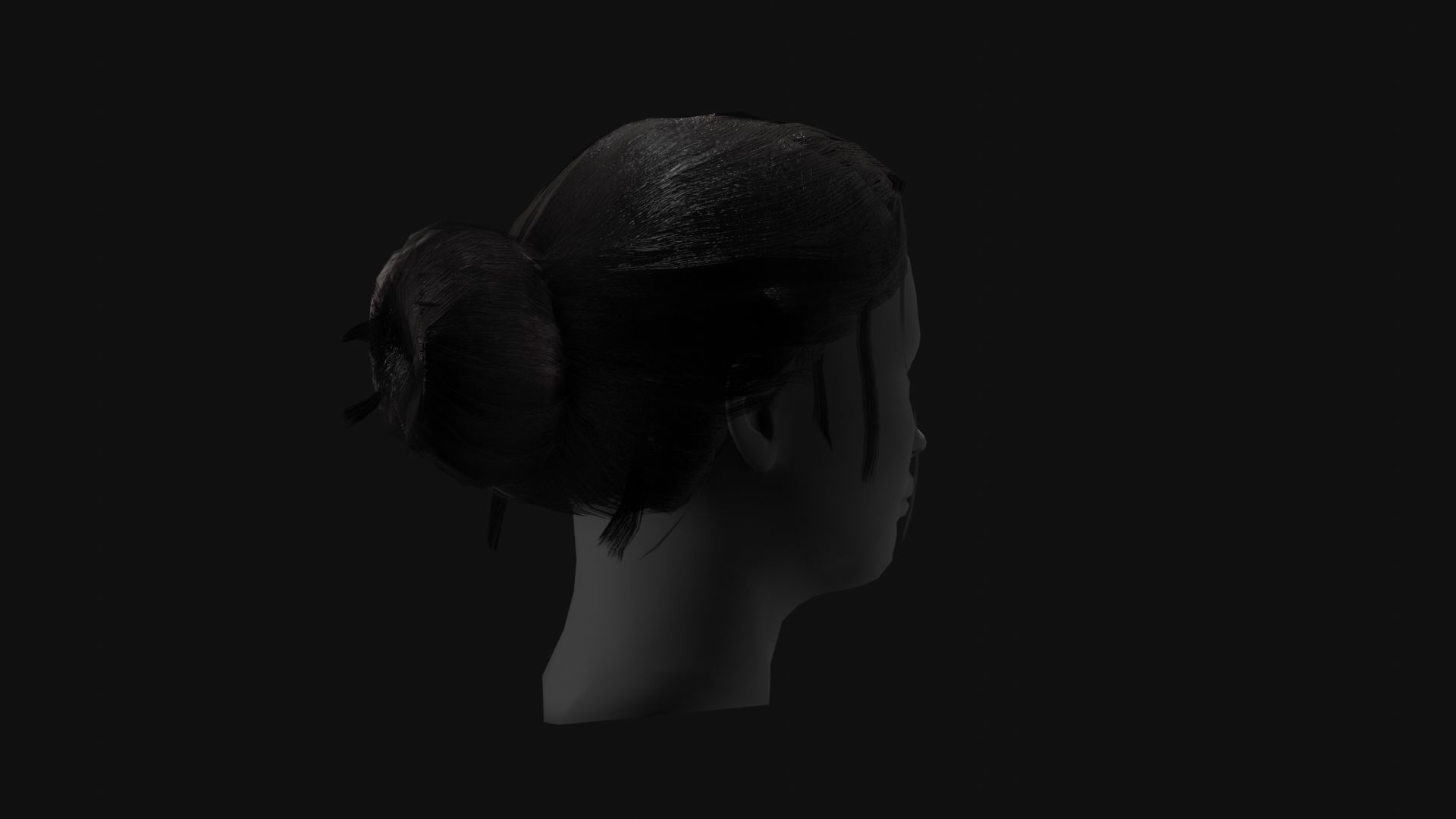 3D model Very Low Poly Realistic Bun Hair VR / AR / low-poly | CGTrader