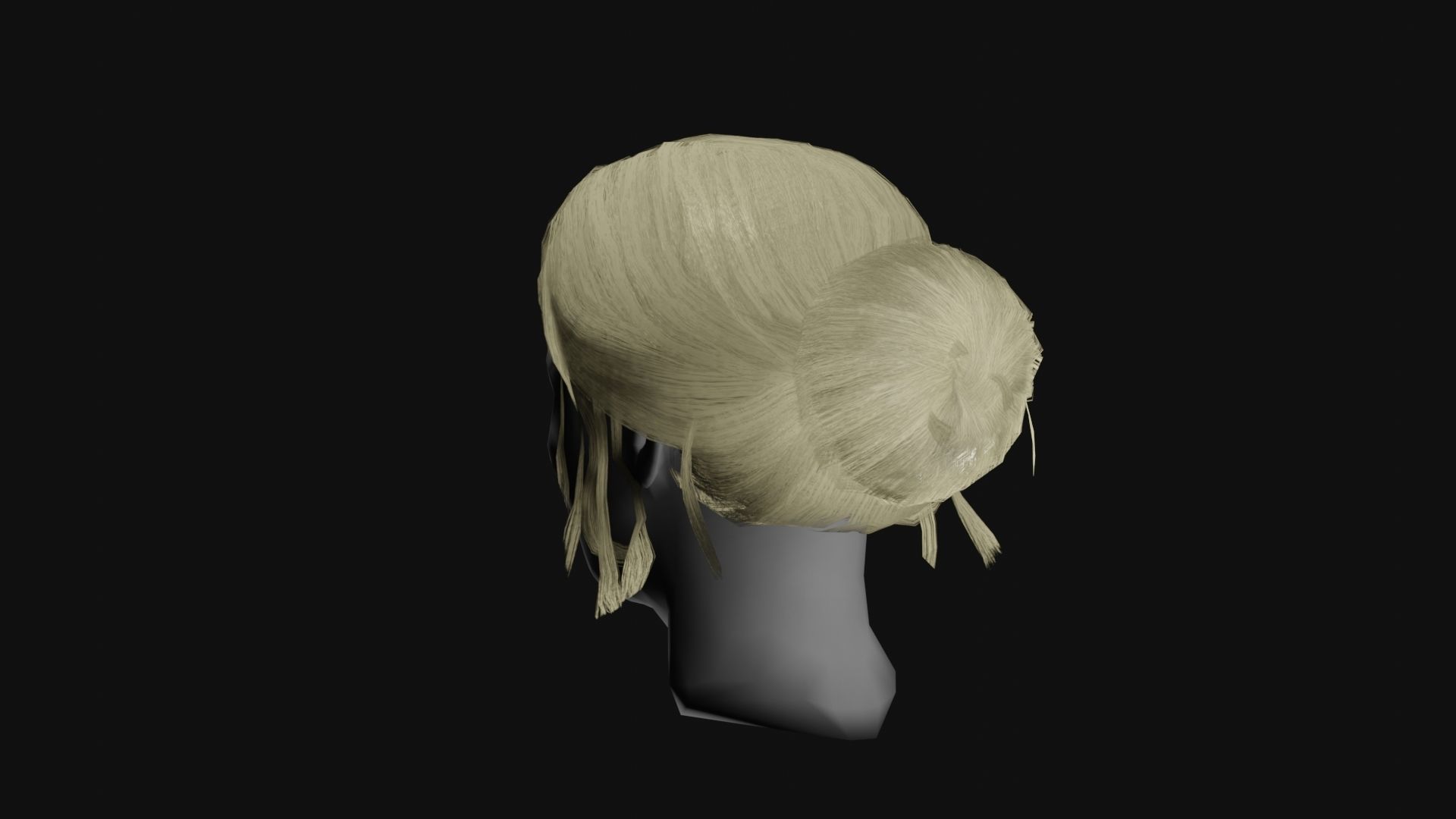 3D model Very Low Poly Realistic Bun Hair VR / AR / low-poly | CGTrader