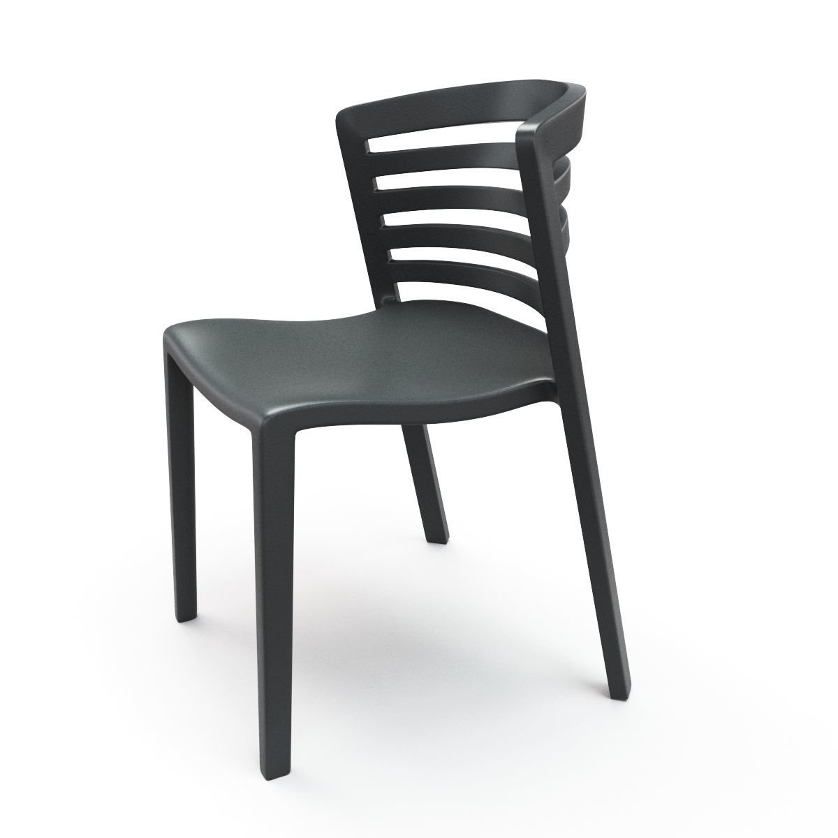 Plastic Chair Geometric Black Polypropylene 3D model rigged | CGTrader