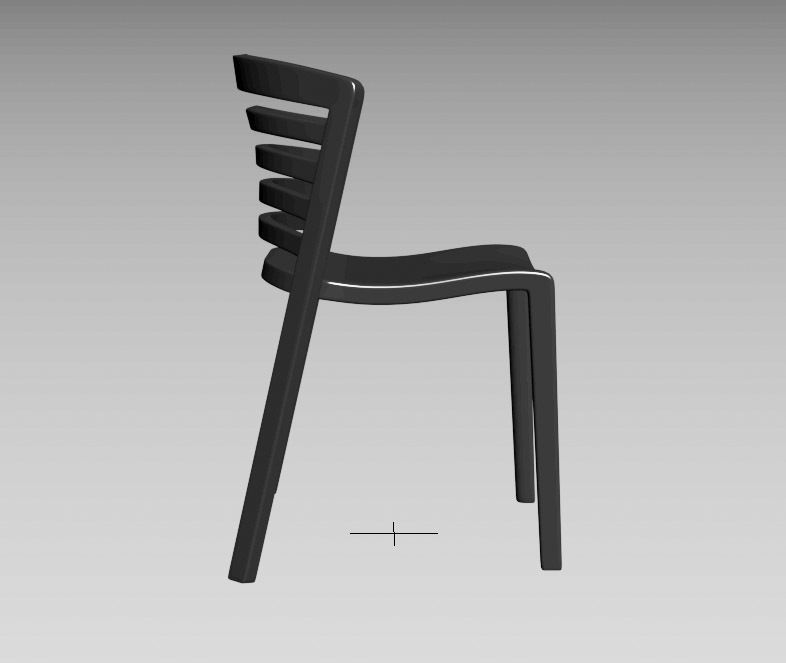 Plastic Chair Geometric Black Polypropylene 3D model rigged | CGTrader