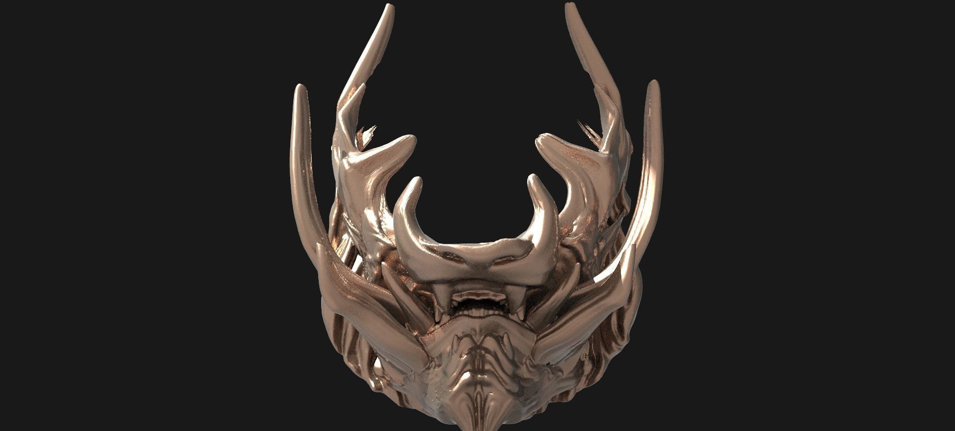 Horned lion mask 2 3D model | CGTrader