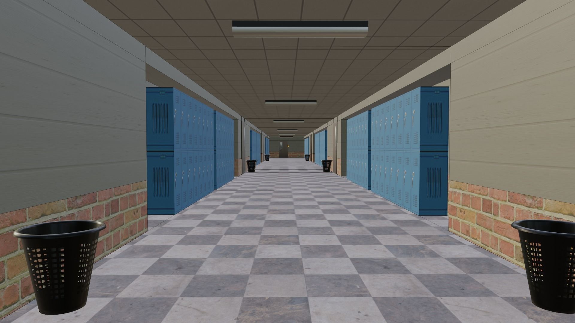 3D model School Corridor VR / AR / low-poly | CGTrader