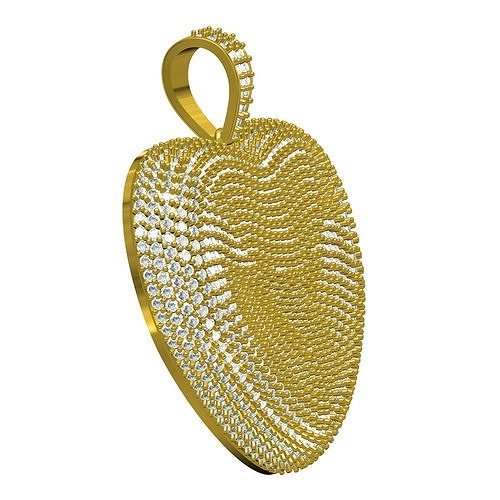 Unique Full Diamond Heart Pendant 3D model 3D printable | CGTrader