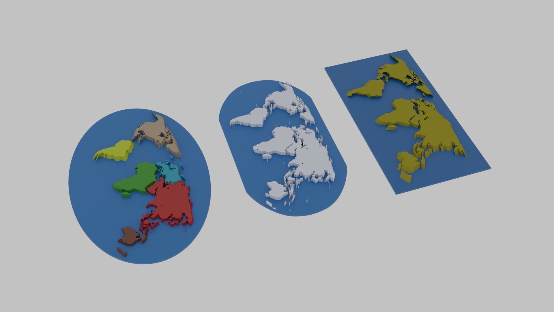3D model World Map VR / AR / low-poly | CGTrader