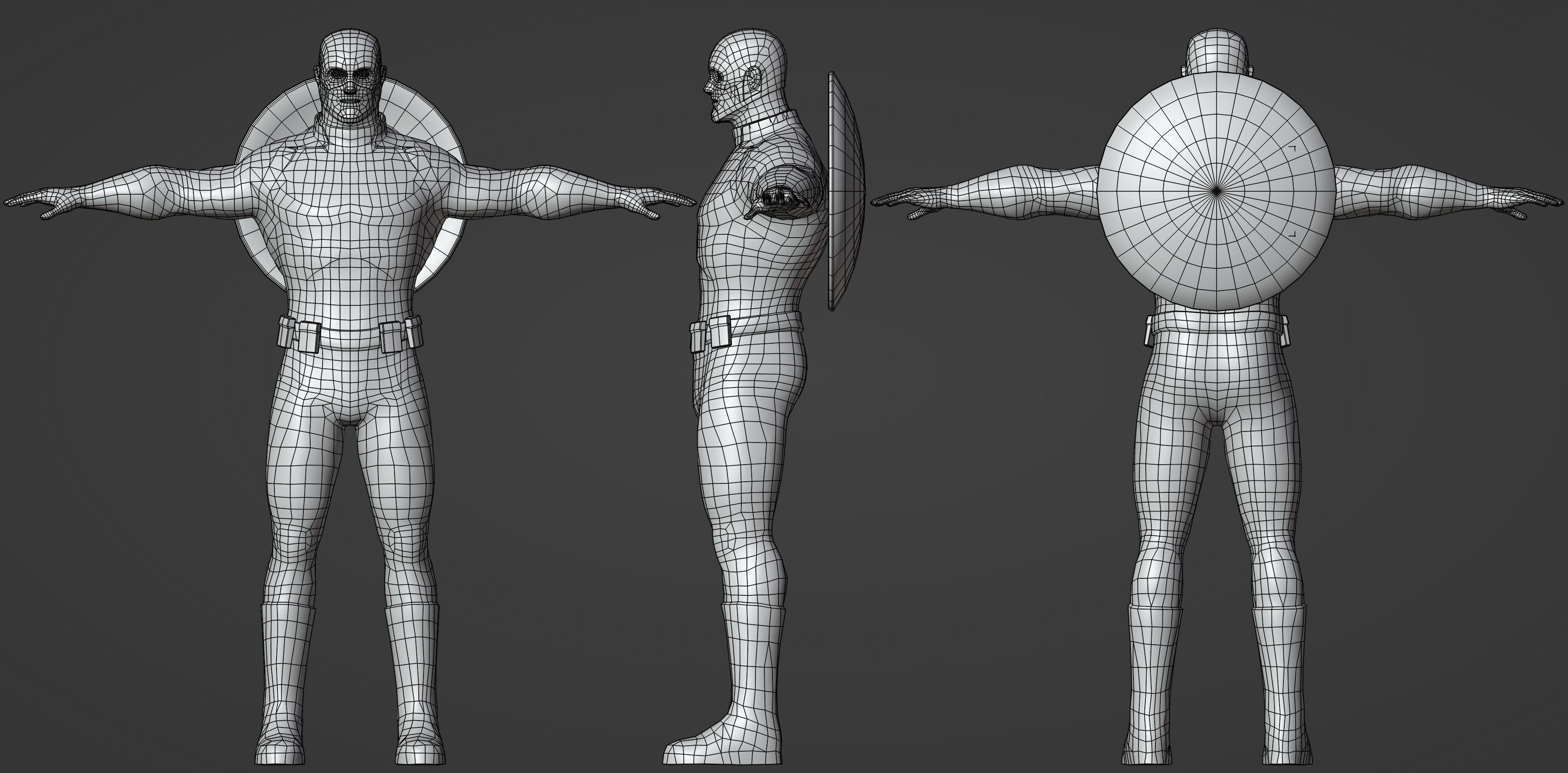 3D model Captain America Game Ready VR / AR / low-poly | CGTrader