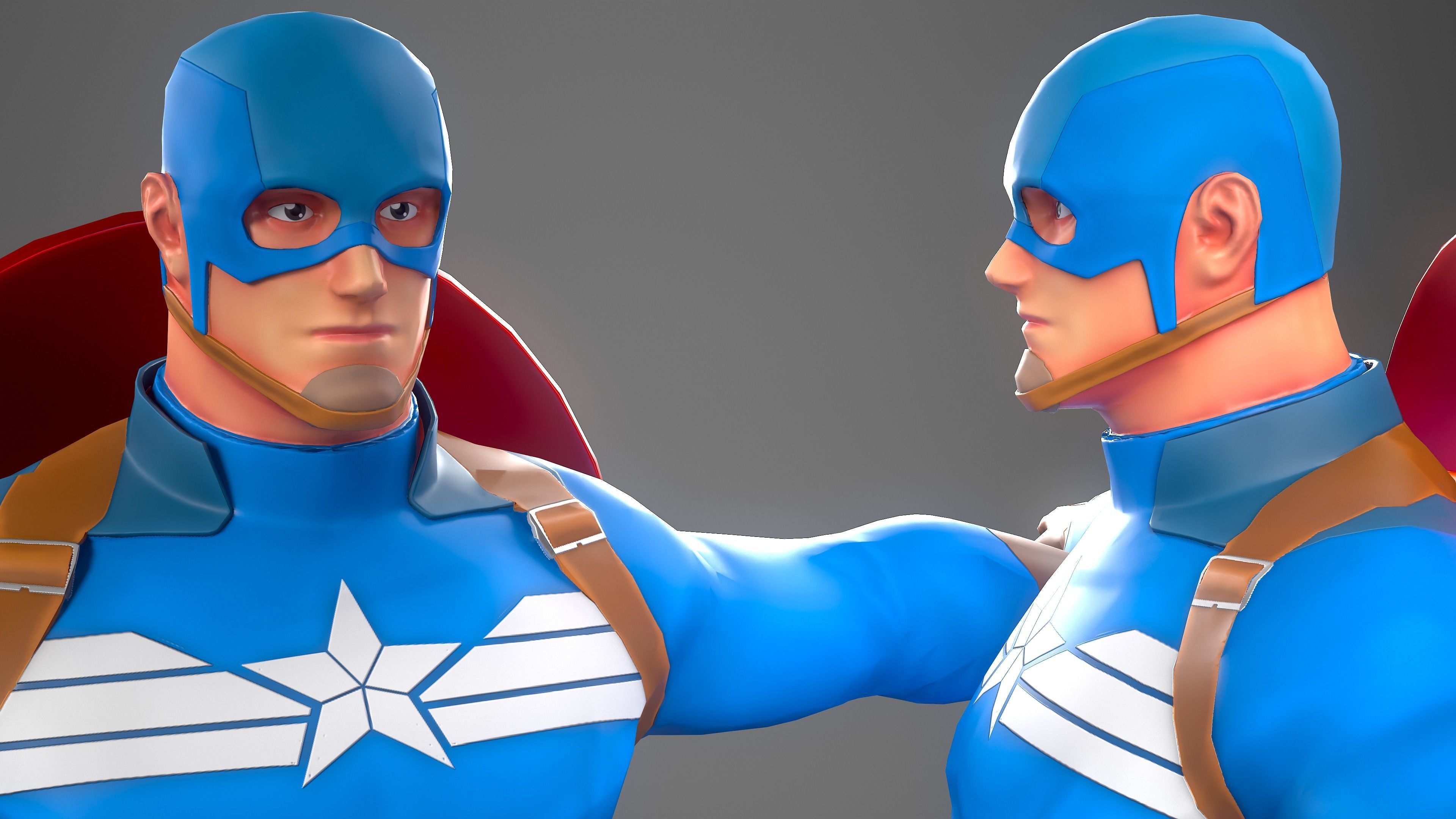 3D model Captain America Game Ready VR / AR / low-poly | CGTrader