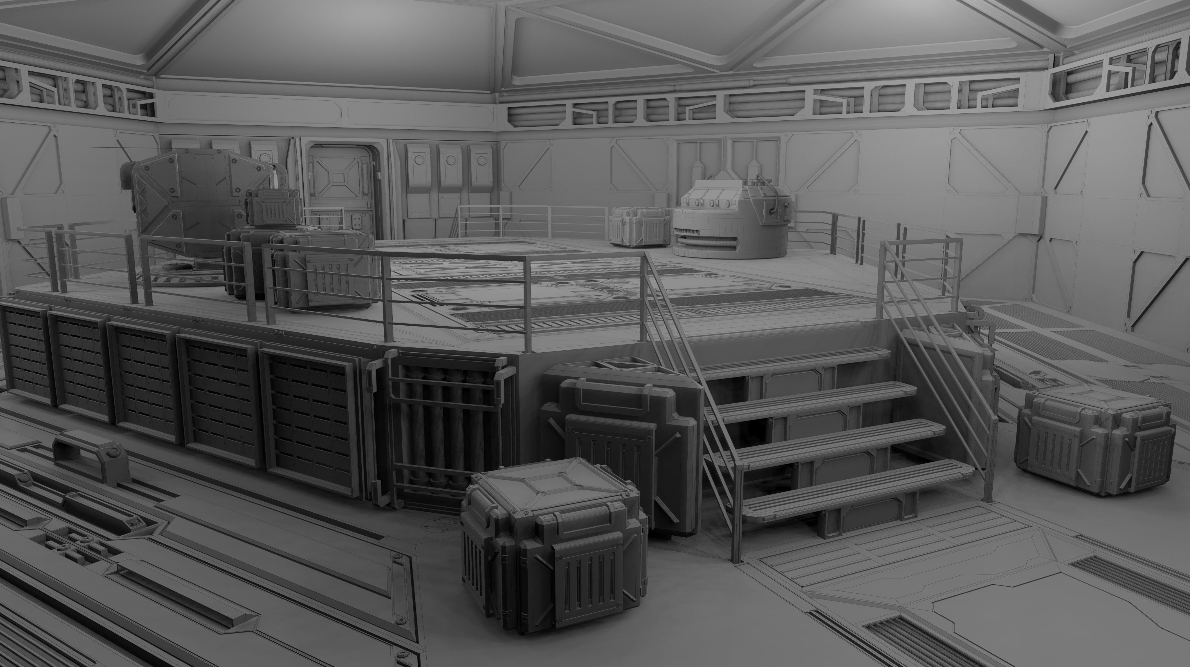 Laboratory control room 3D model | CGTrader