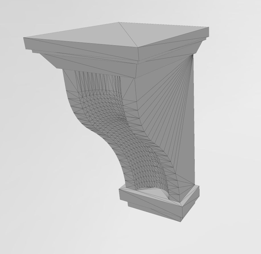 Rounded carving mission corbel bracket 3D model 3D printable | CGTrader