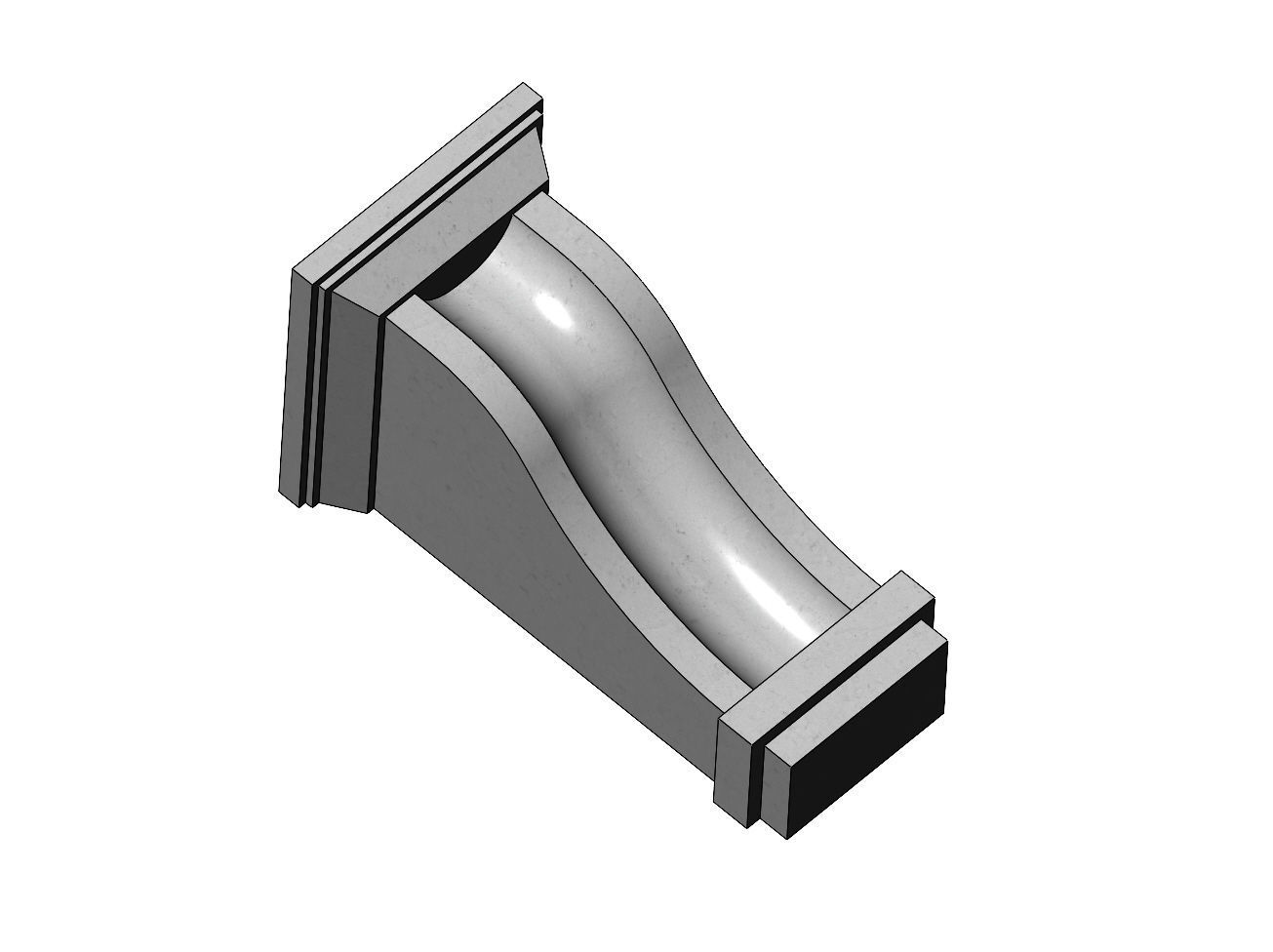 Rounded carving mission corbel bracket 3D model 3D printable | CGTrader