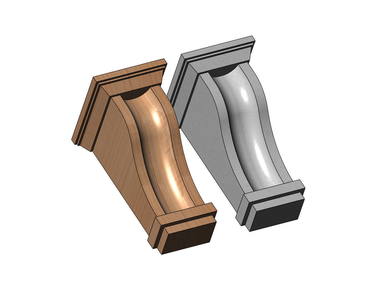 Rounded carving mission corbel bracket 3D model 3D printable | CGTrader