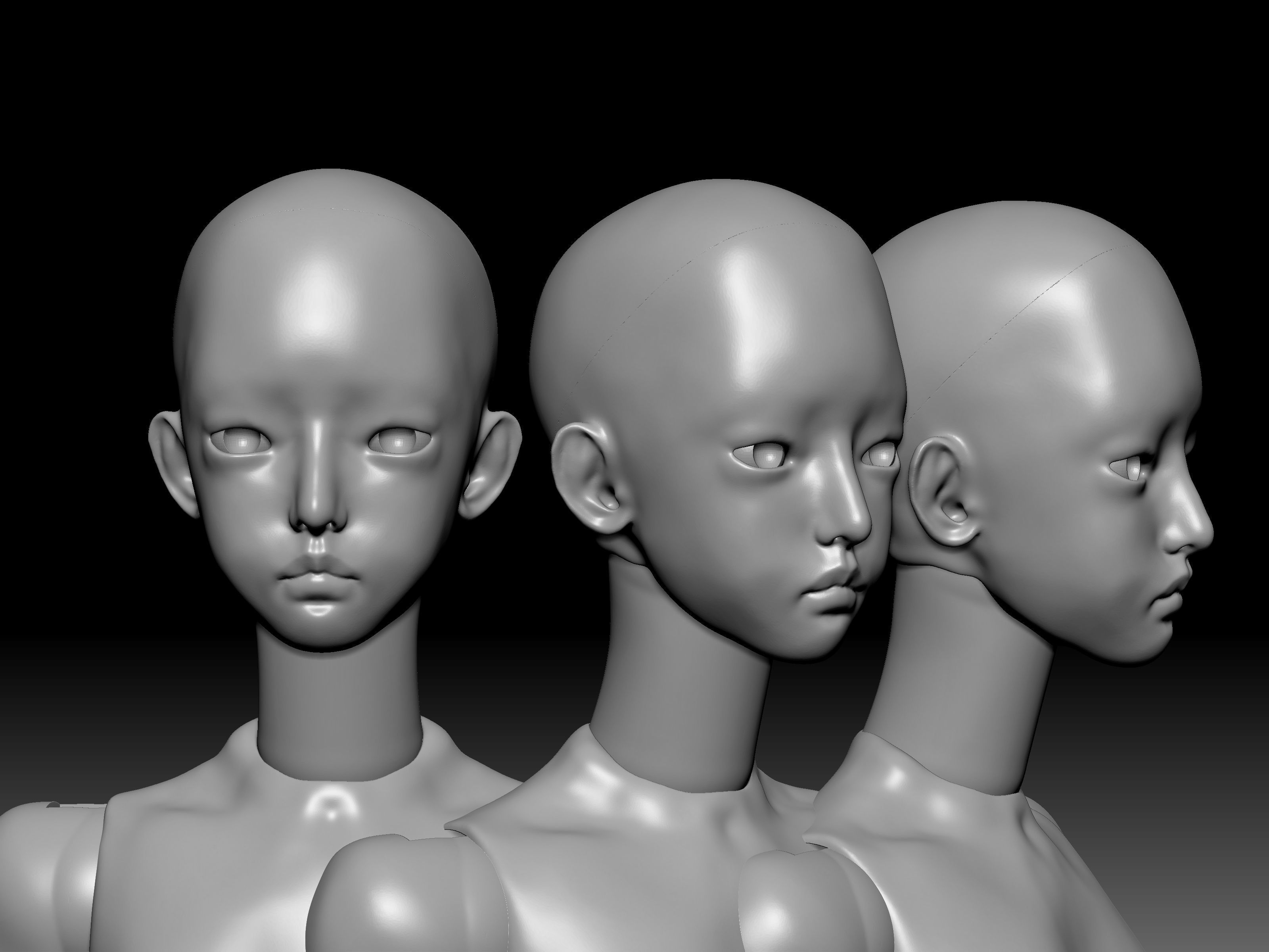 BJD FEMALE MODEL STL BALL JOINTED DOLL 3D model 3D printable | CGTrader