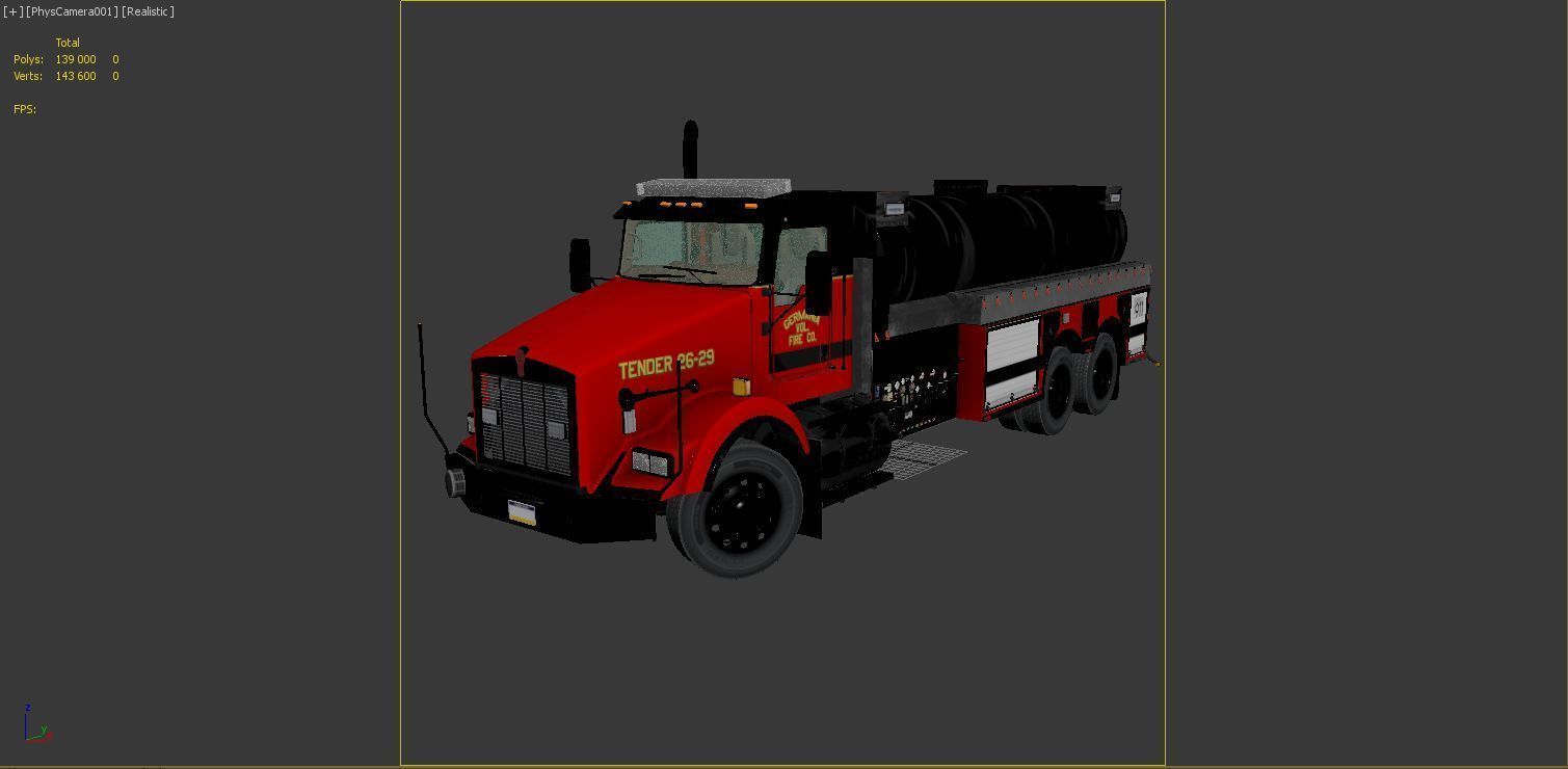 3D model Kenworth T800 Fire tanker truck VR / AR / low-poly | CGTrader