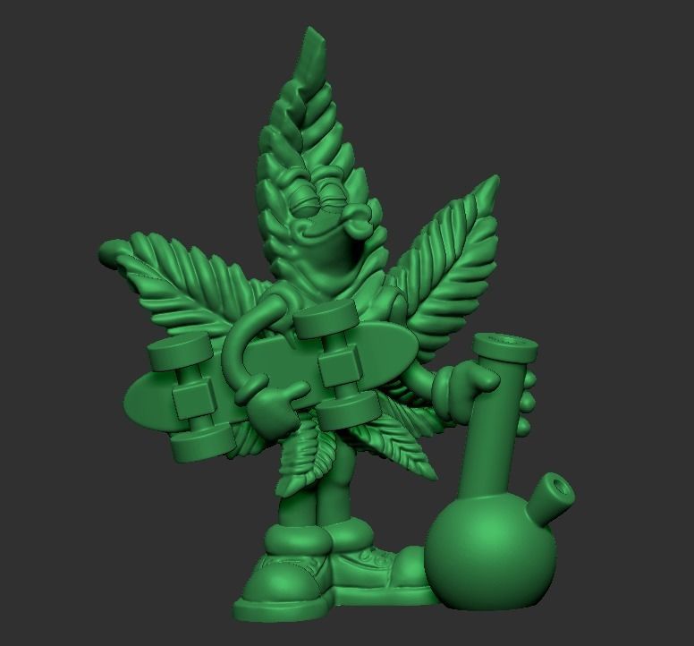 marihuano 3 figurine holding marijuana leaf 3D model 3D printable ...