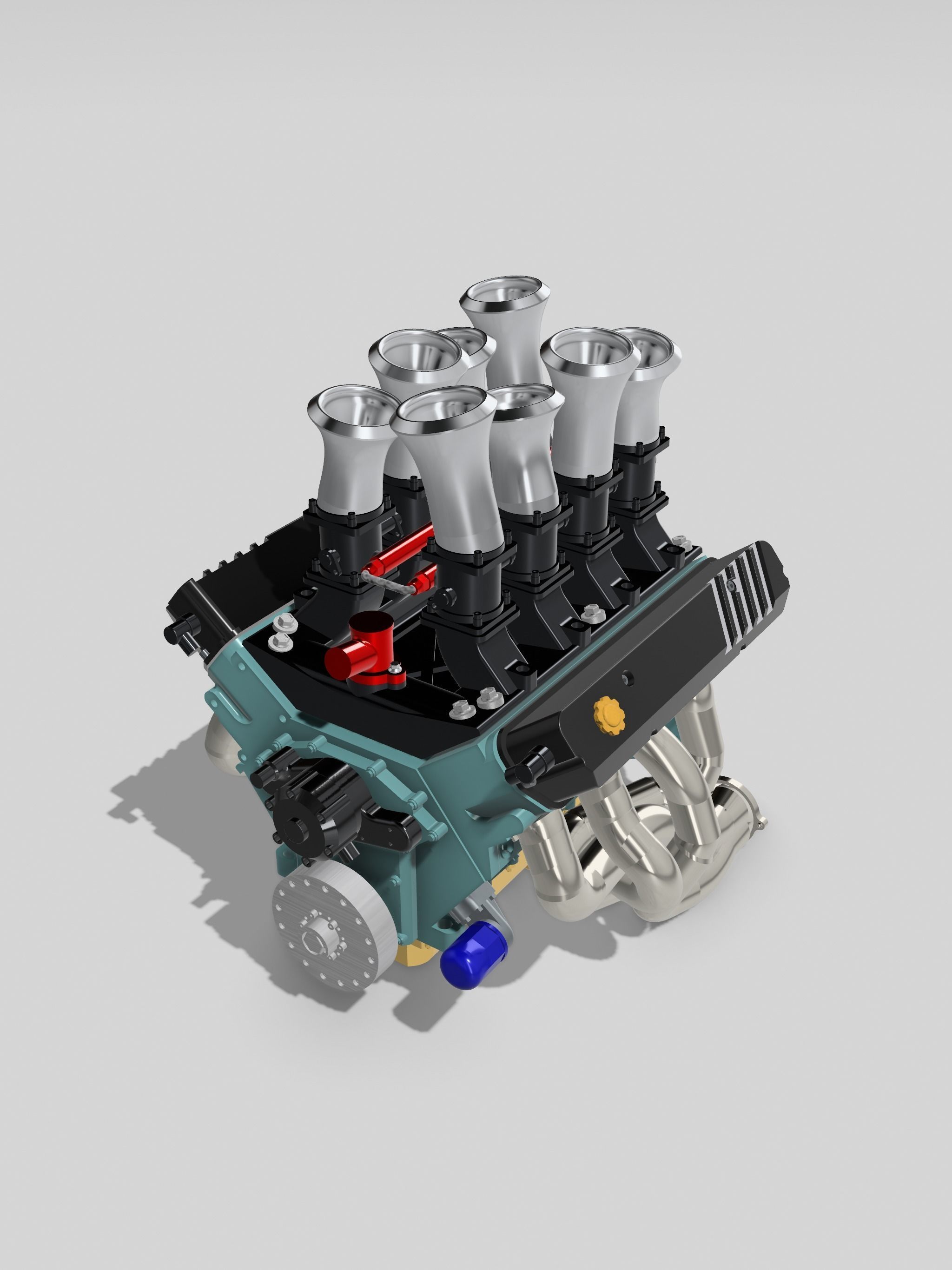 Holden 304 ITB Injected Engine 3x stack styles 3D model 3D printable ...
