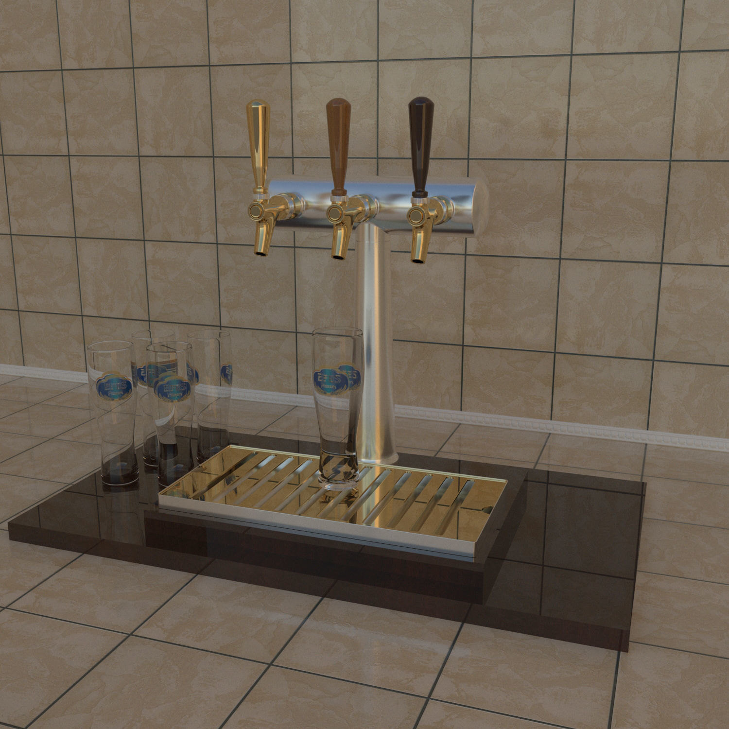 bar material free 3D model | CGTrader