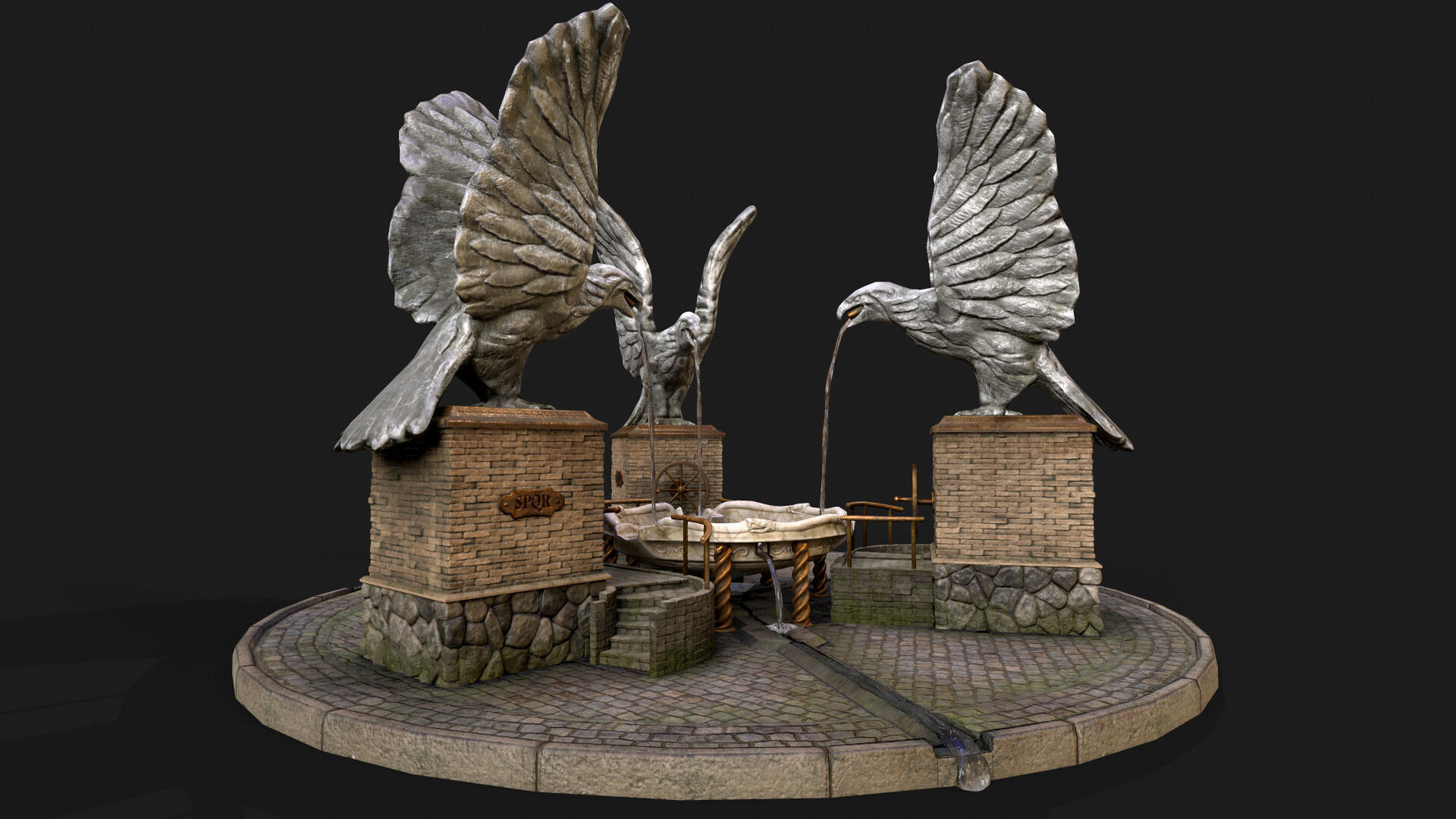 Eagle and Snake water well 3D model | CGTrader
