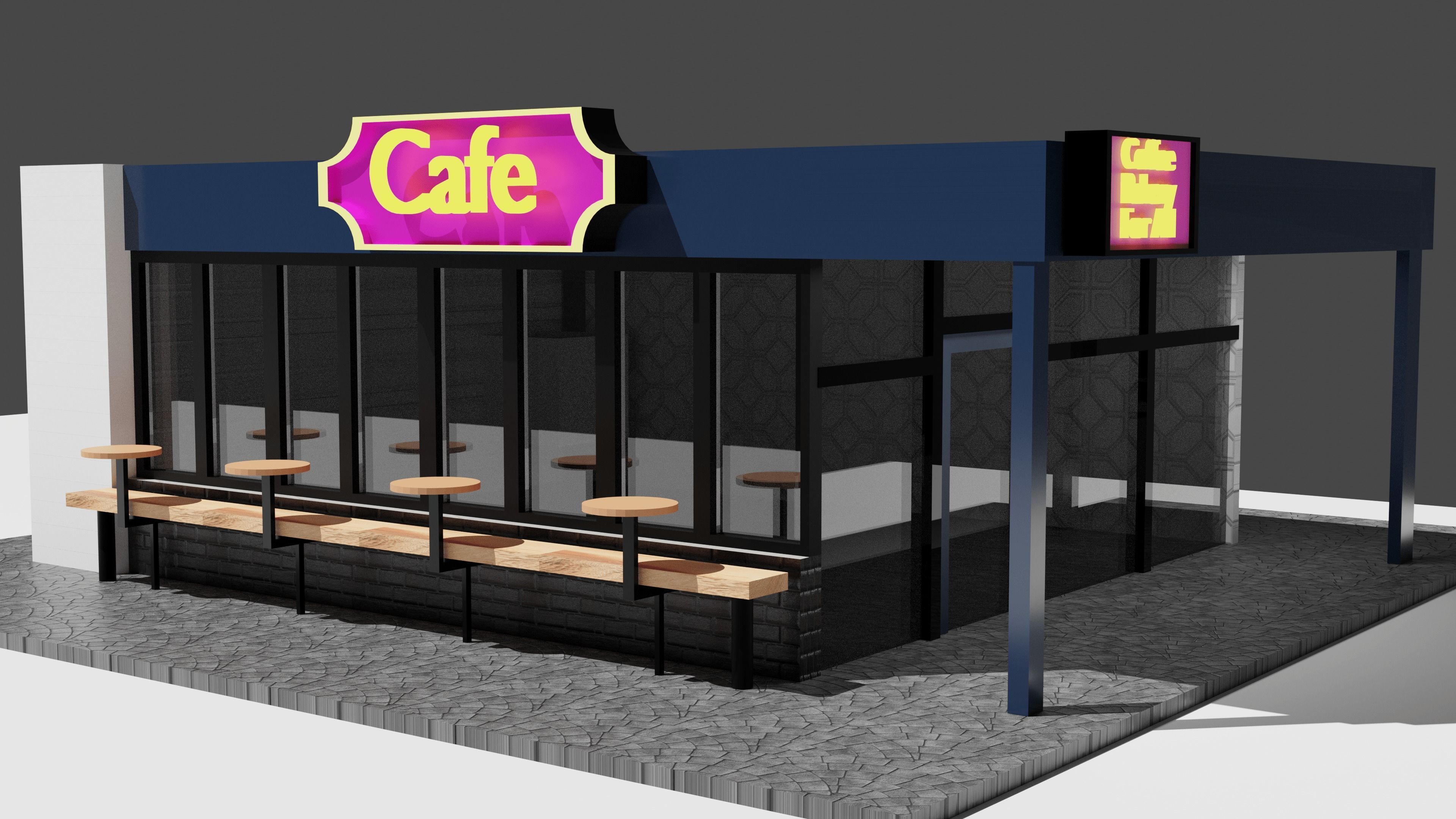 Coffee Shop Exterior free 3D model | CGTrader
