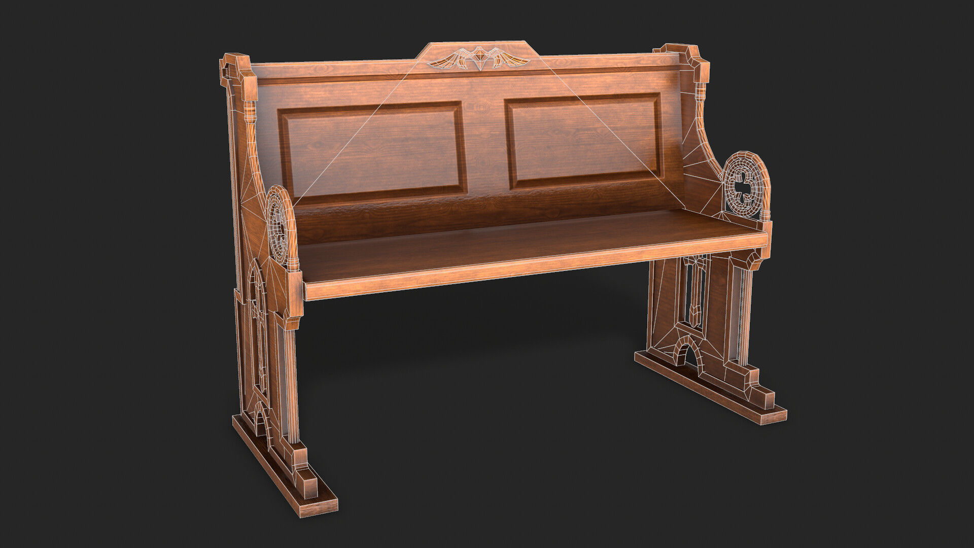 3D model Wooden Church Bench VR / AR / low-poly | CGTrader