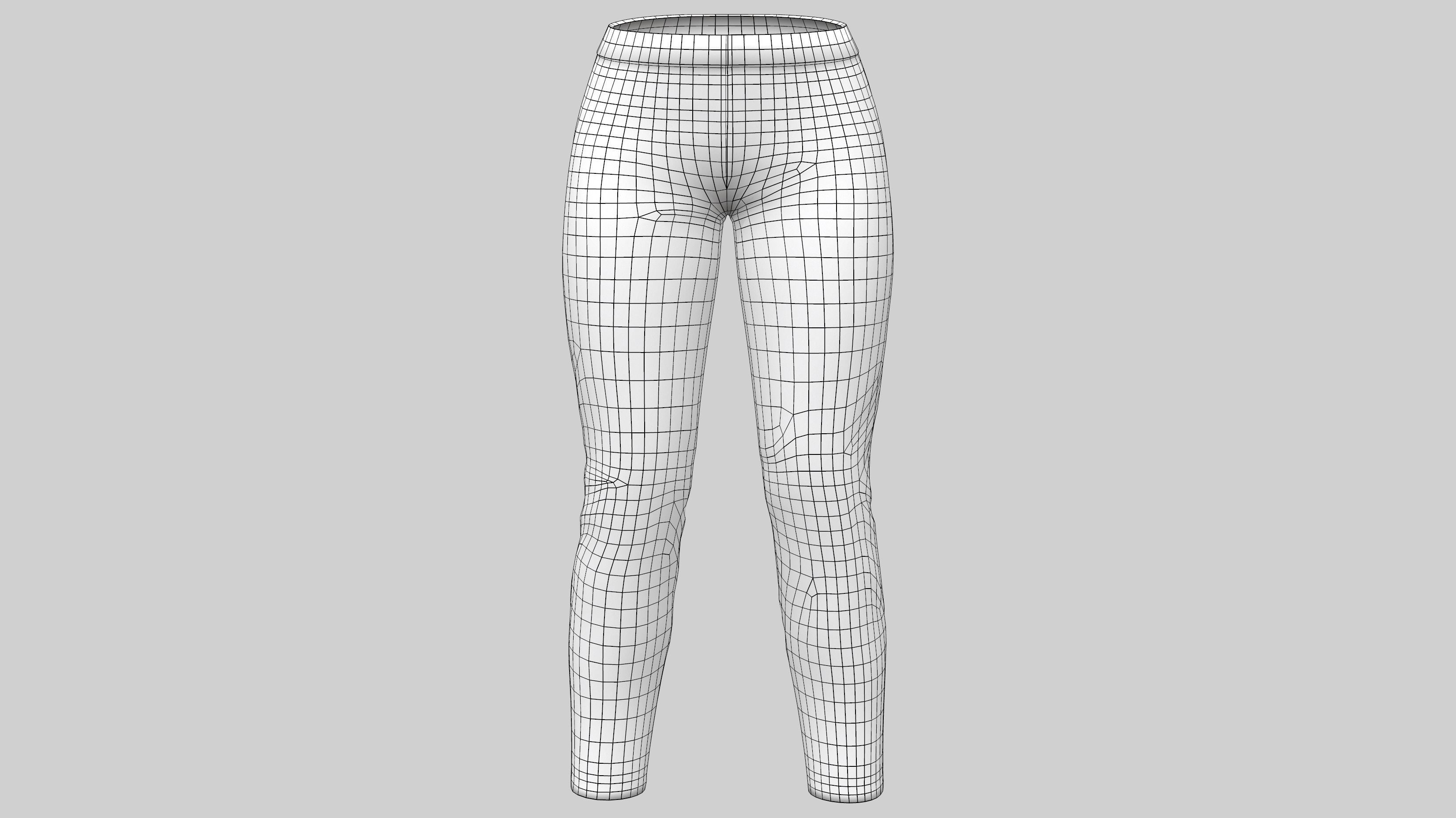 3D model Beige Slim Fit Pants Denims VR / AR / low-poly | CGTrader