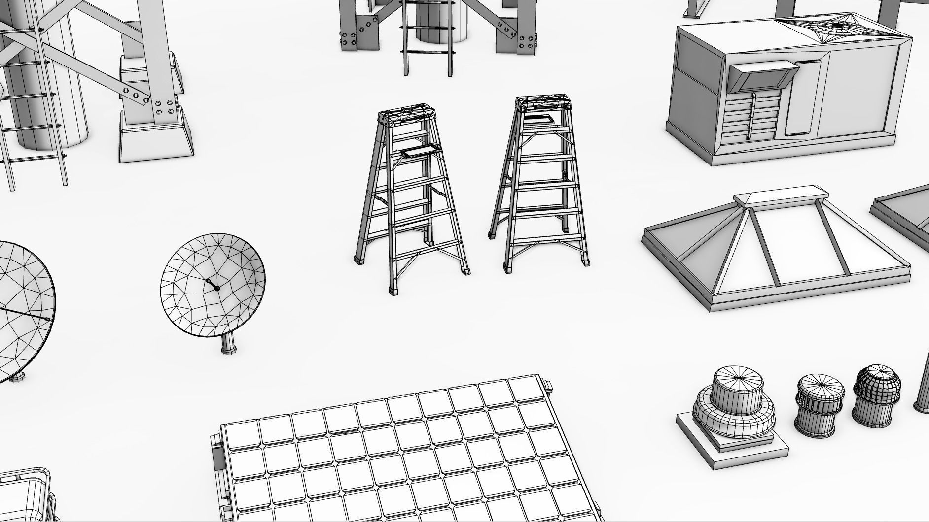 3D model Roof Props Collection VR / AR / low-poly | CGTrader