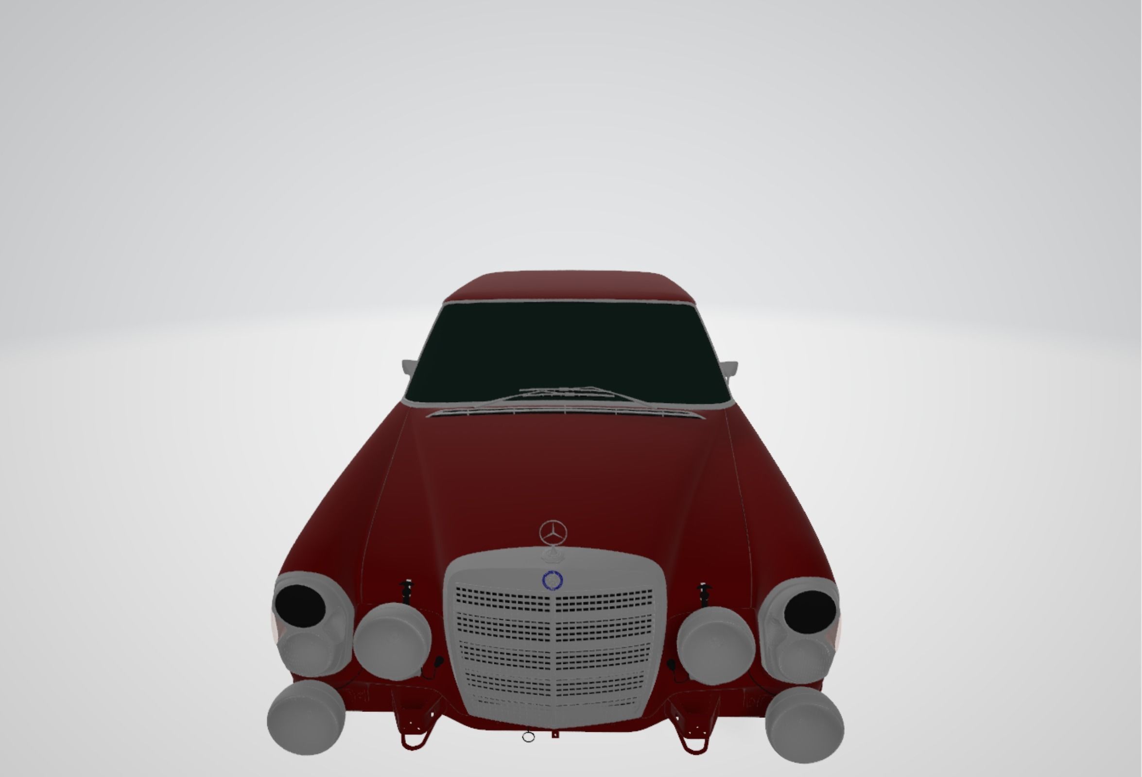 Mercedes-Benz 300 W108 SEL AMG Red Pig 1969 3D model | CGTrader