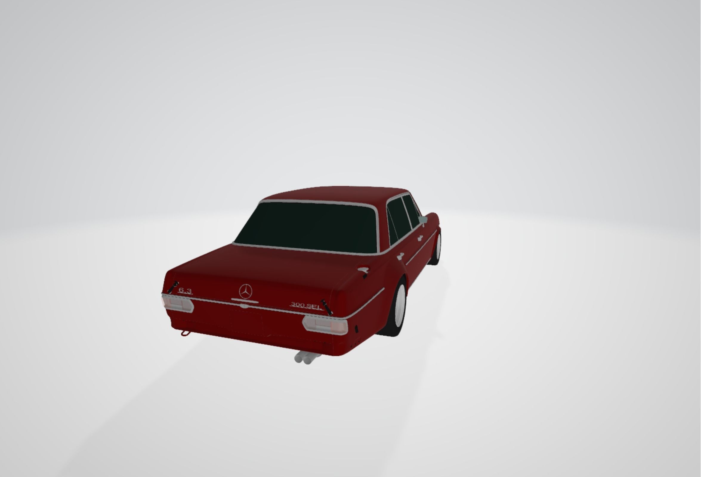 Mercedes-Benz 300 W108 SEL AMG Red Pig 1969 3D model | CGTrader