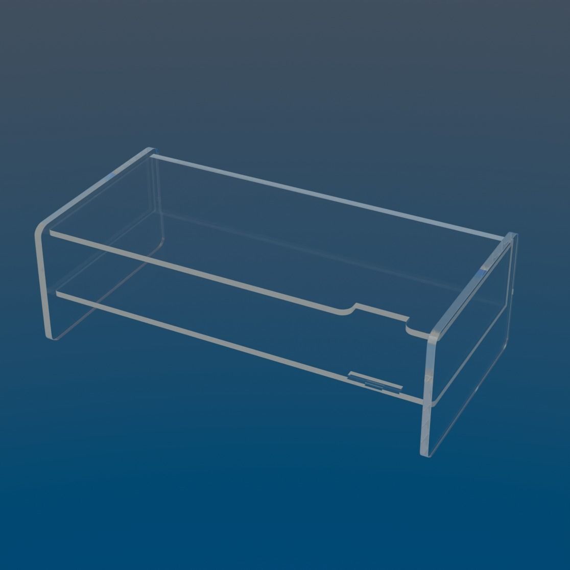 3D model Clear Acrylic Computer Monitor Stand Holder VR / AR / low-poly ...