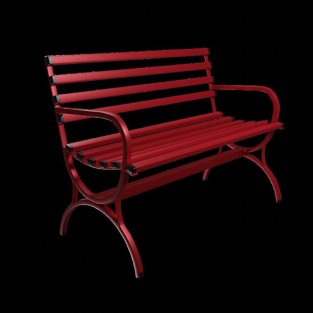 GENERIC BENCH LANCAS RED free VR / AR / low-poly 3D model | CGTrader