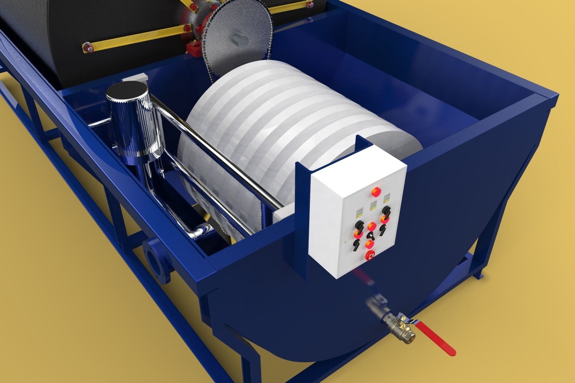 ROTATING BIOLOGICAL CONTACTOR RBC WASTEWATER TREATMENT 3D model | CGTrader