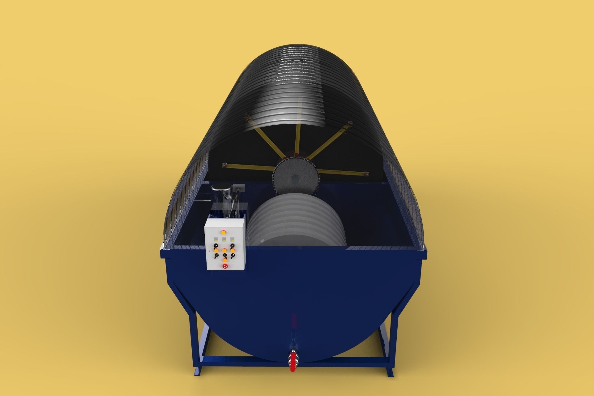 ROTATING BIOLOGICAL CONTACTOR RBC WASTEWATER TREATMENT 3D model | CGTrader
