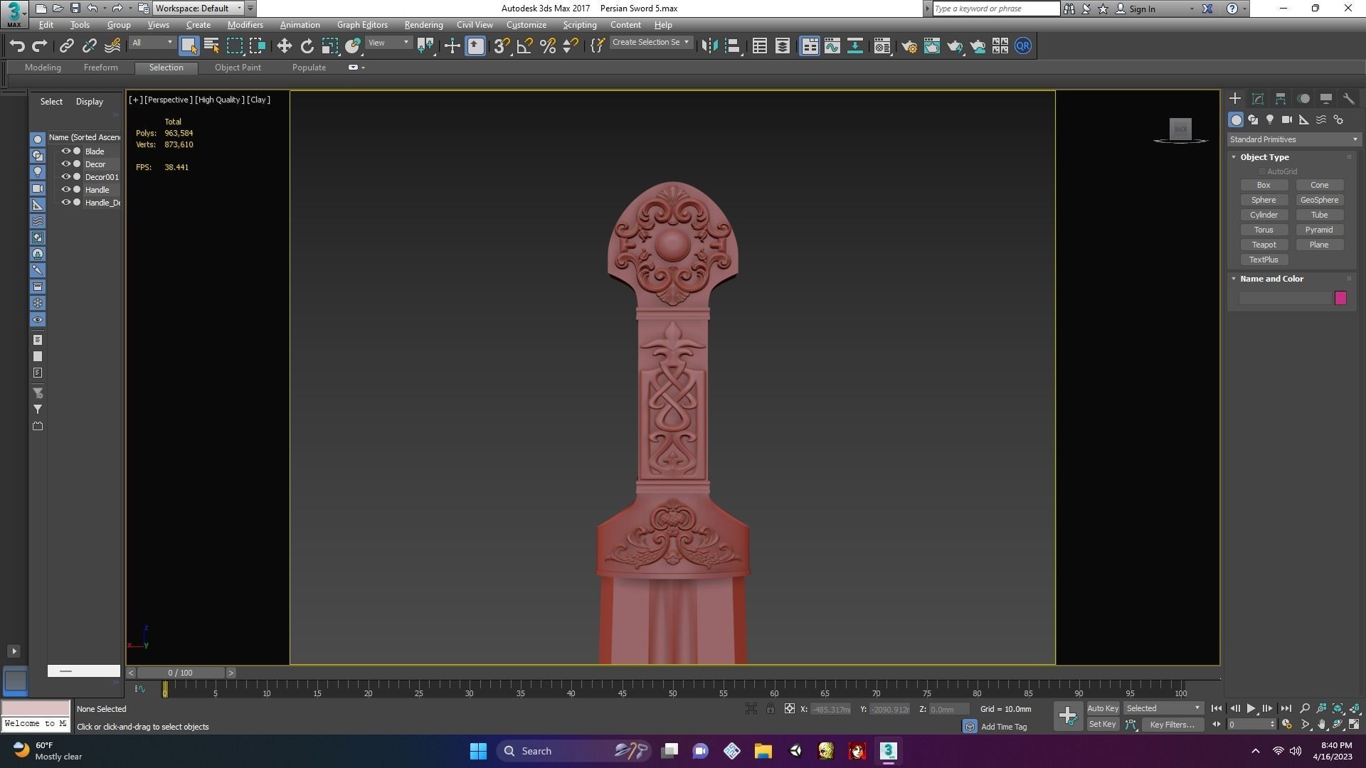 Ancient Ornate Sword for 3D Print 3D model 3D printable | CGTrader
