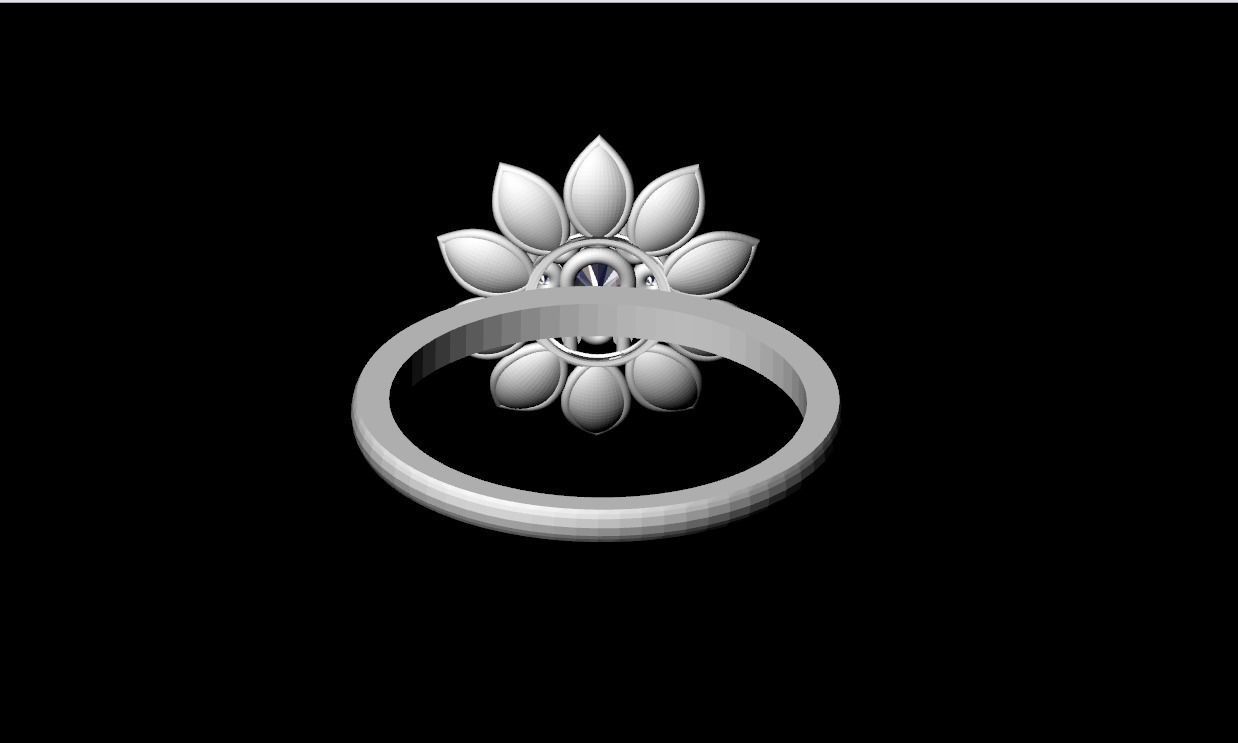 flower shape ring design 3D model | CGTrader