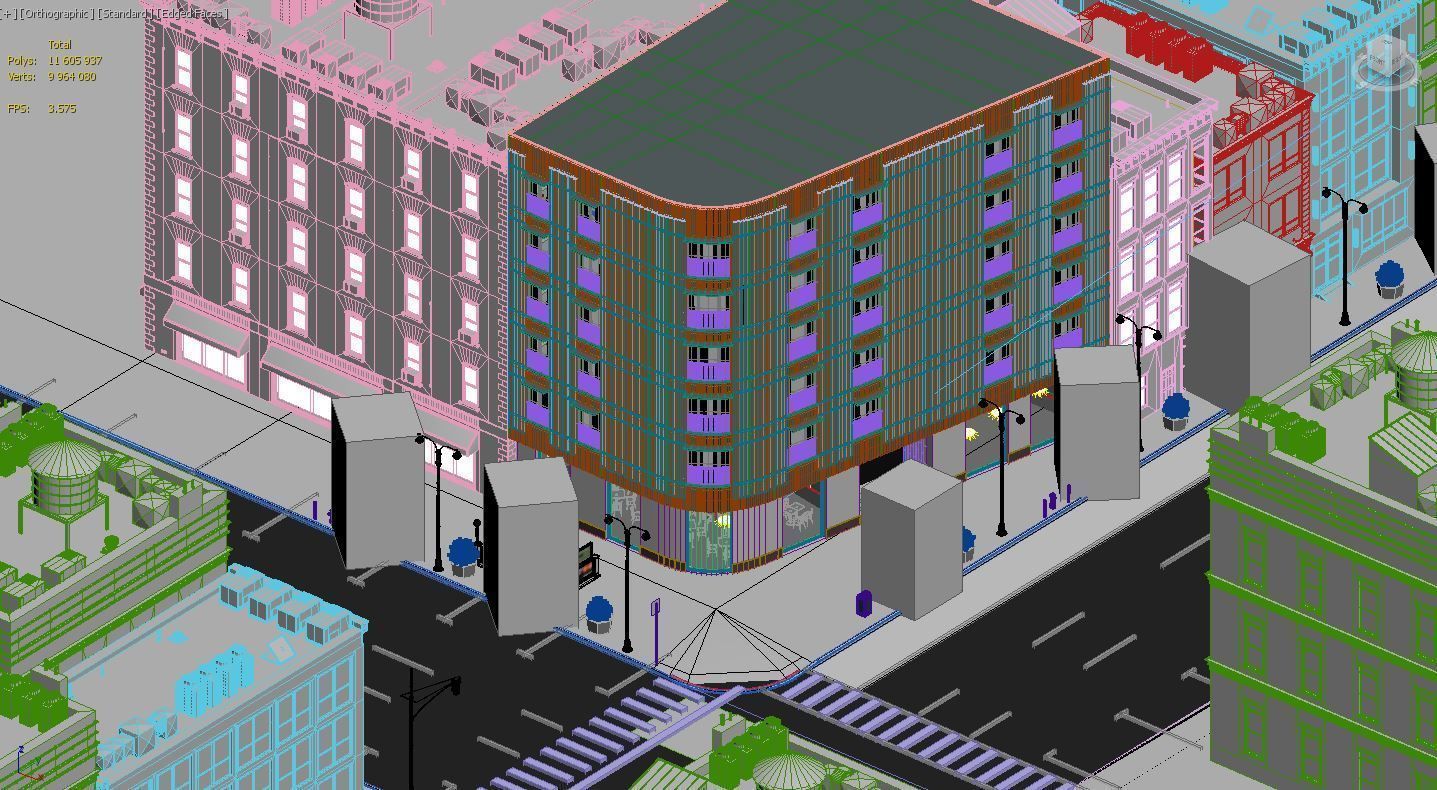 Office Building Exterior Scene 3D model 3D model | CGTrader