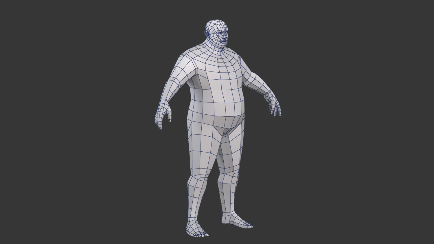 BaseMesh Male Fat 3D model | CGTrader