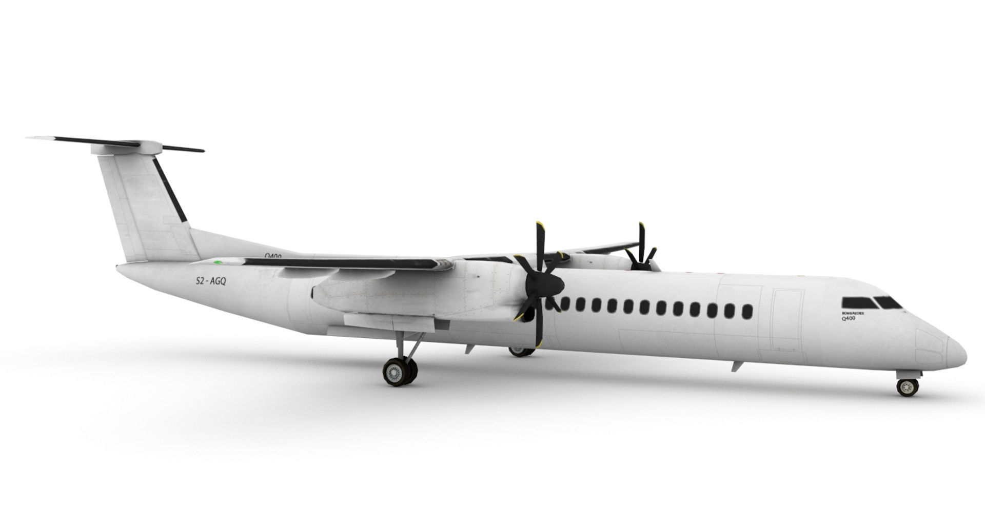 3D model Dash Q400 VR / AR / low-poly | CGTrader