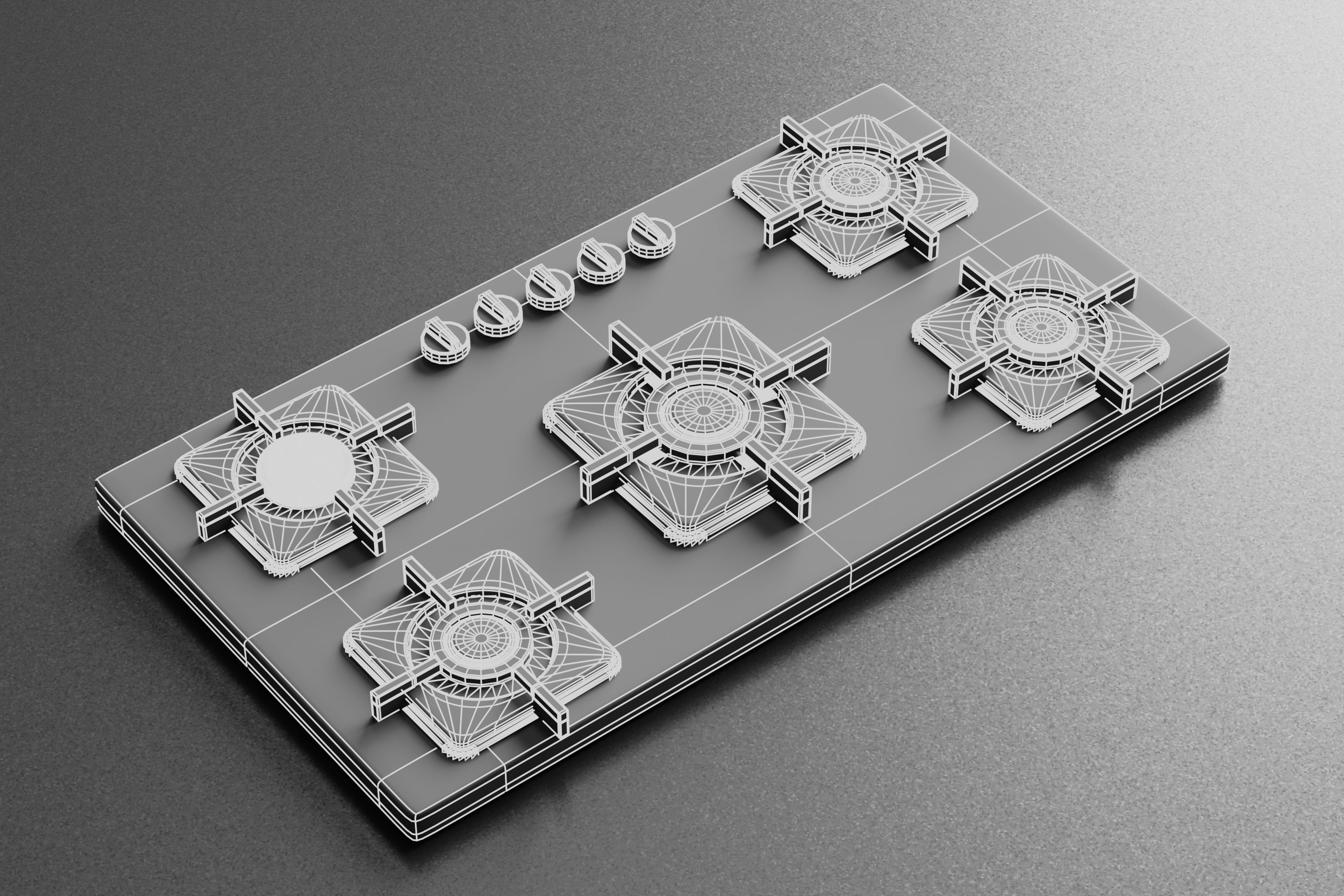 3D model Five Burner Gas Cooker VR / AR / low-poly | CGTrader