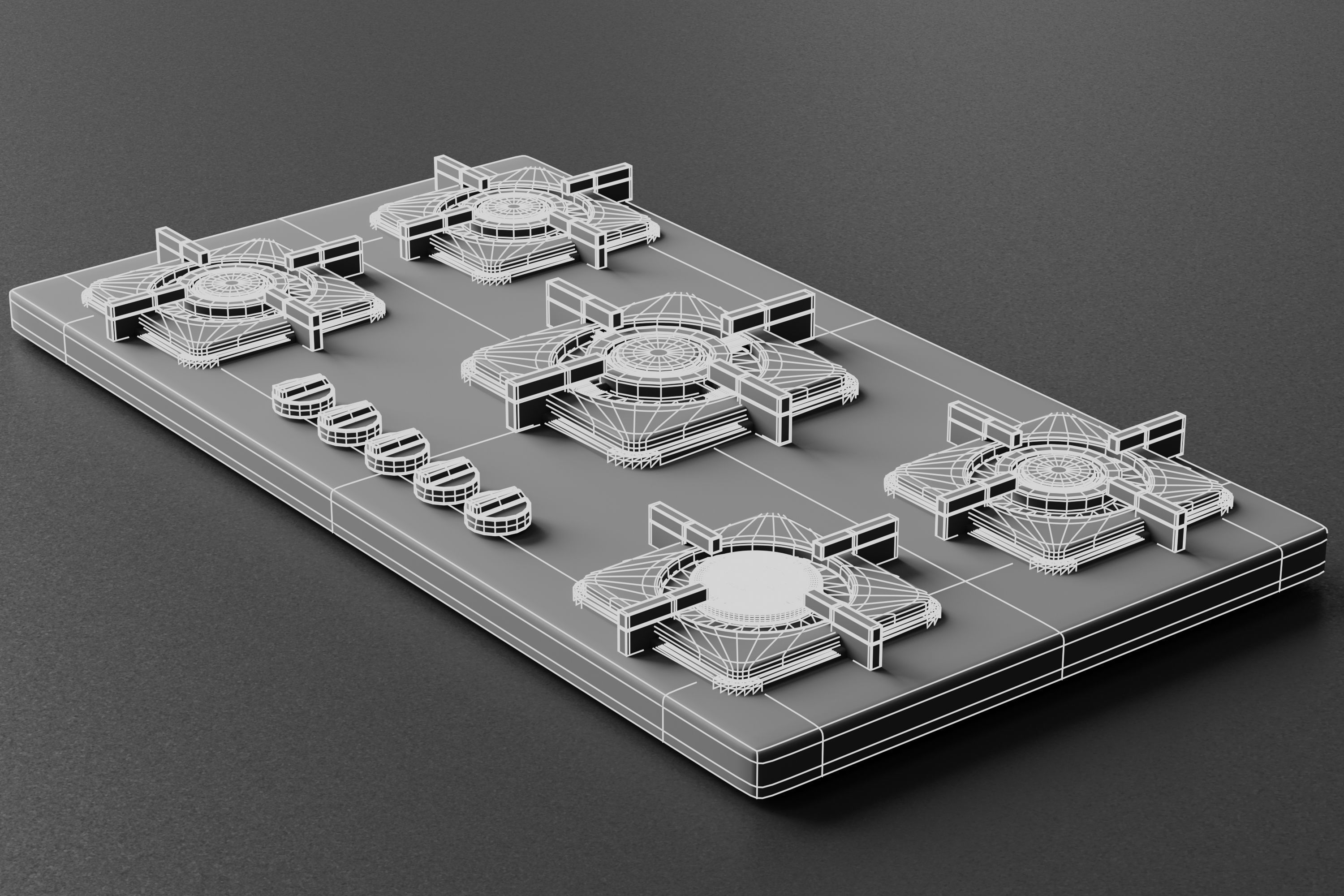3D model Five Burner Gas Cooker VR / AR / low-poly | CGTrader