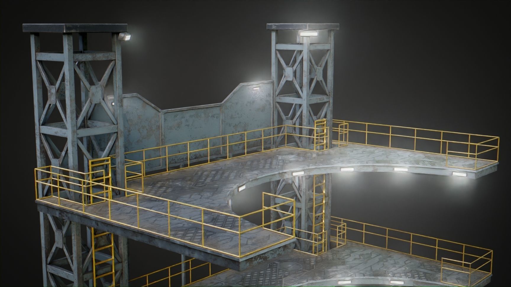 3D model Landing Pad with Platform VR / AR / low-poly | CGTrader