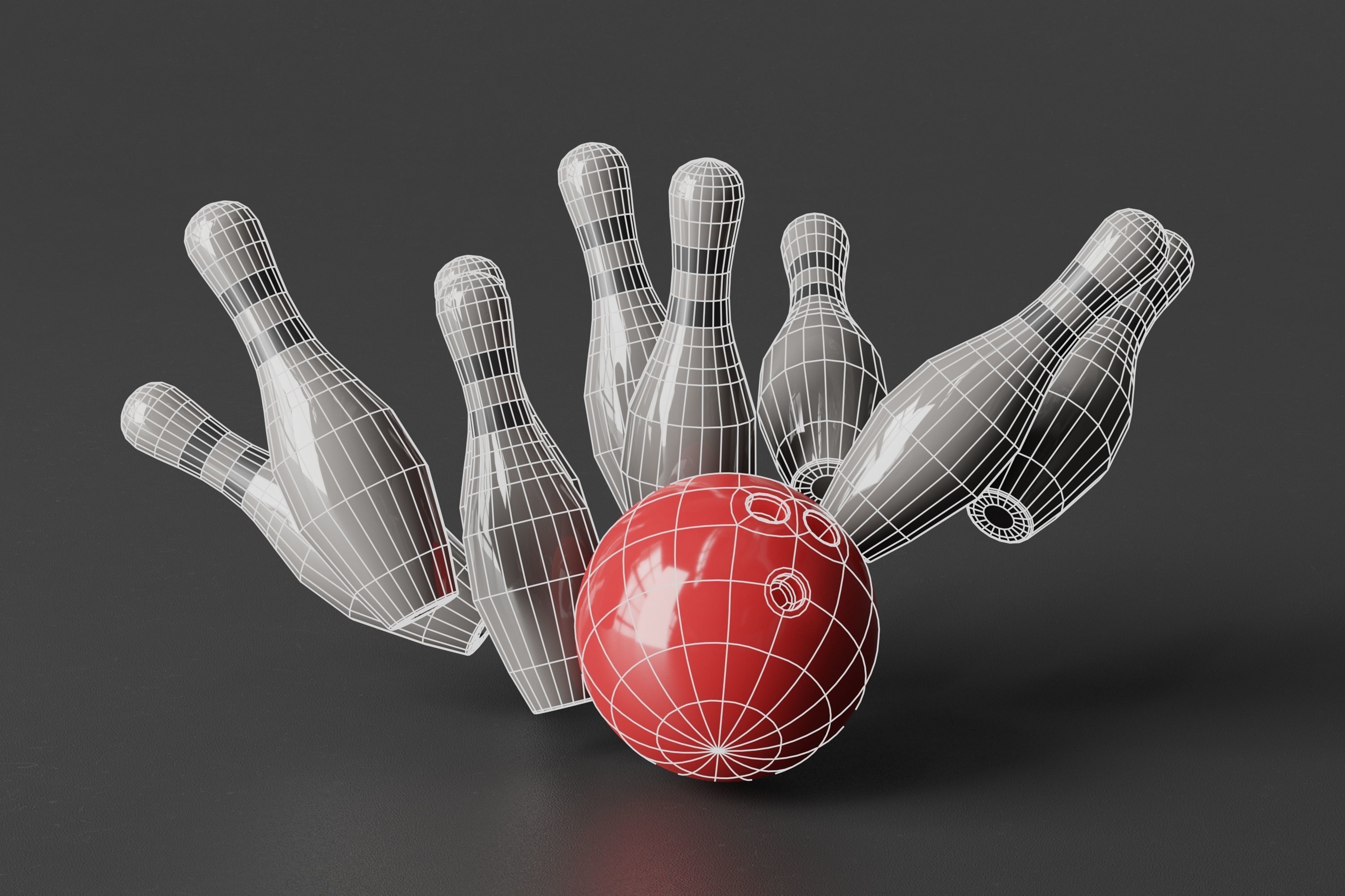 3D model Bowling ball and skittles VR / AR / low-poly | CGTrader