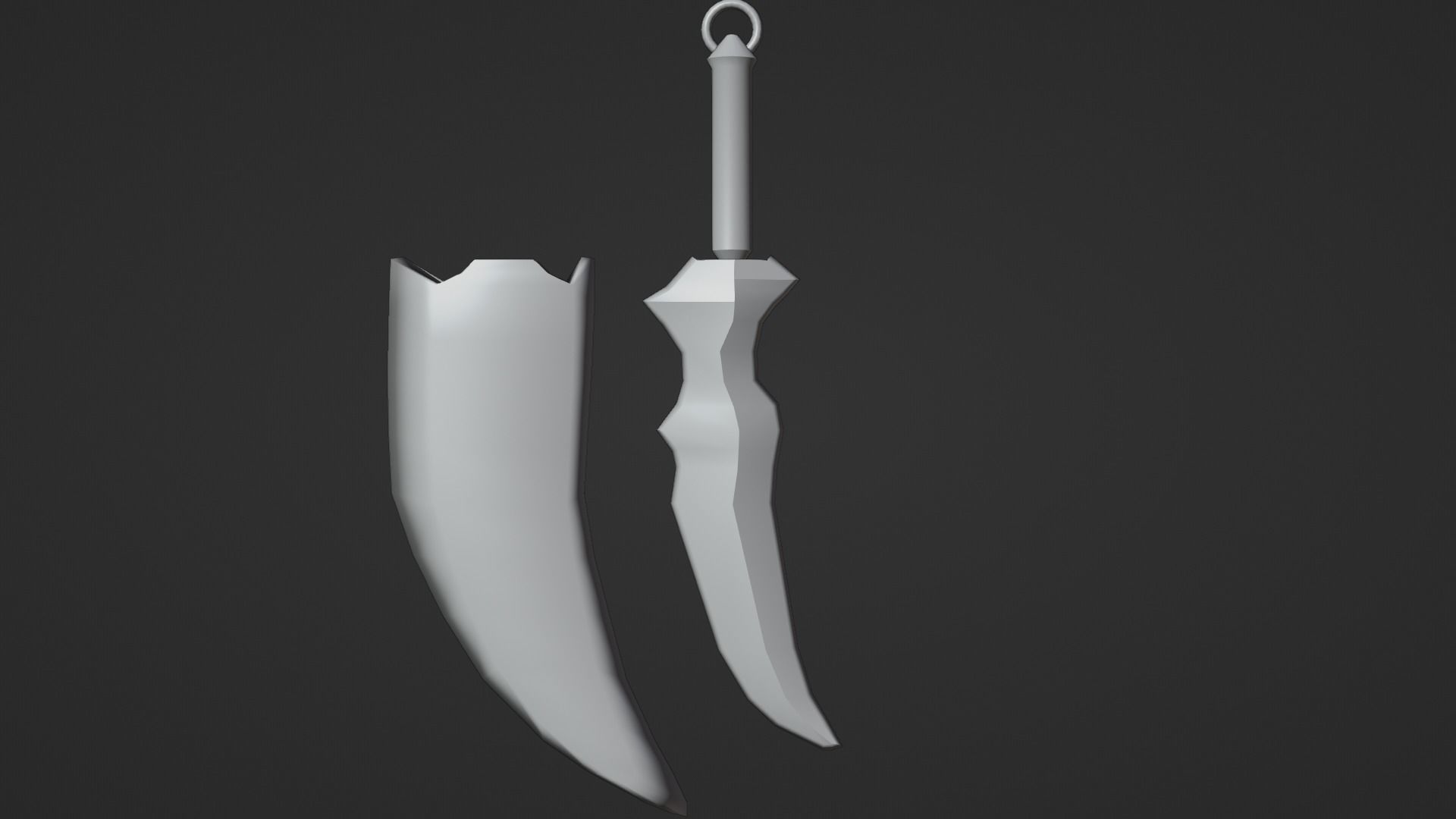 3D model Low poly dagger with scabbard VR / AR / low-poly | CGTrader
