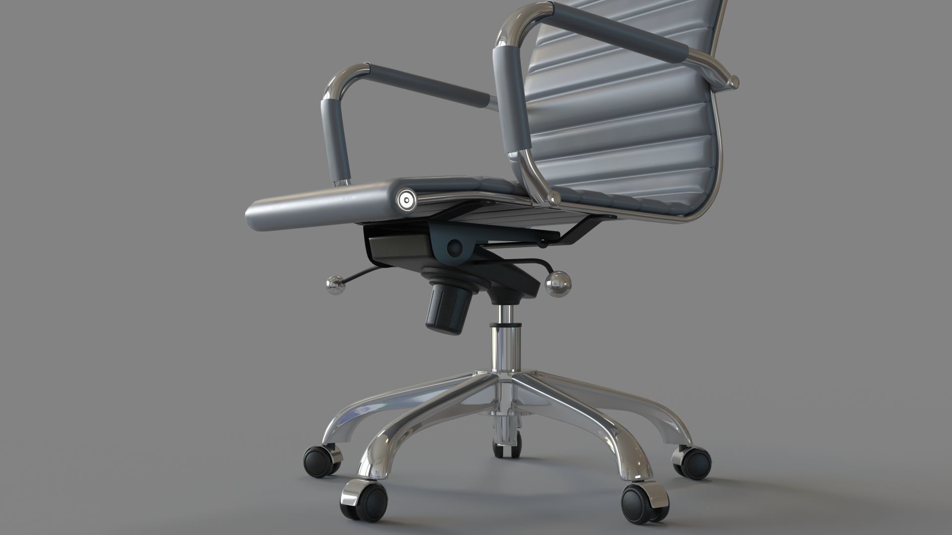 Ribbed High-Back Desk Chair Grey 3D model | CGTrader