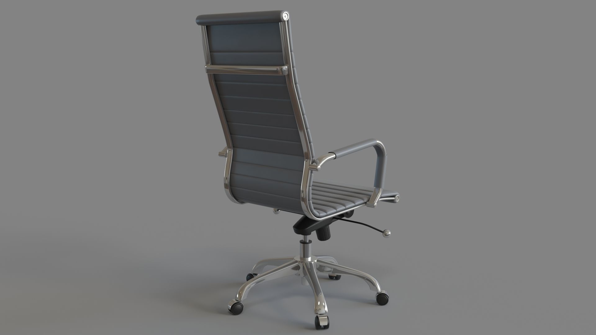 Ribbed High-Back Desk Chair Grey 3D model | CGTrader