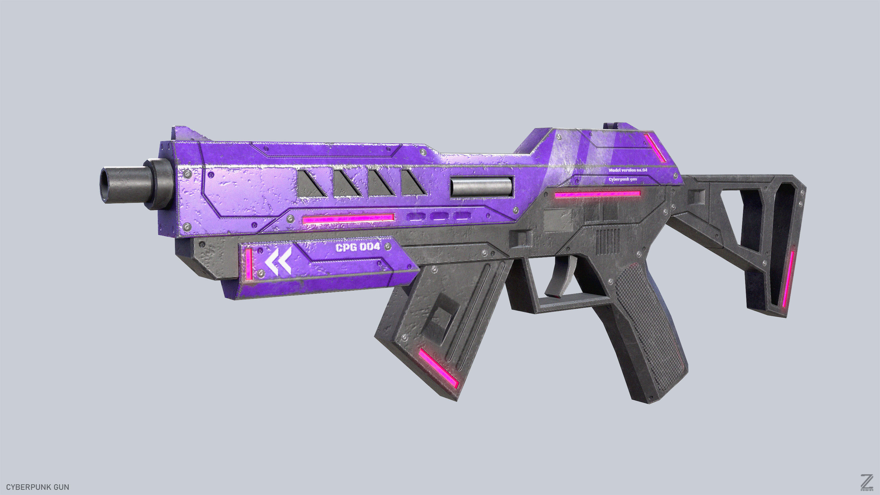 3D model Cyberpunk gun VR / AR / low-poly | CGTrader