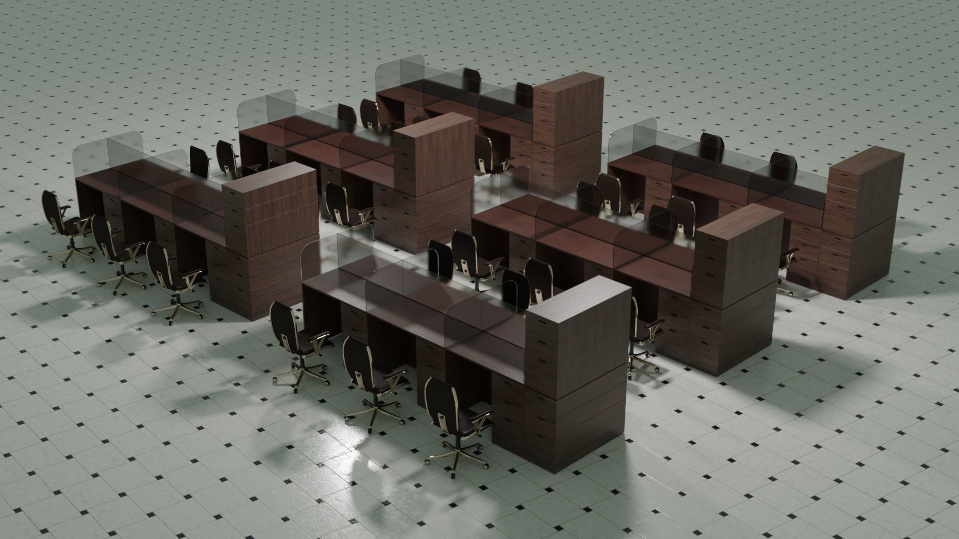 High-Quality 3D Office Cubicle Model Created with Blender 3D model ...