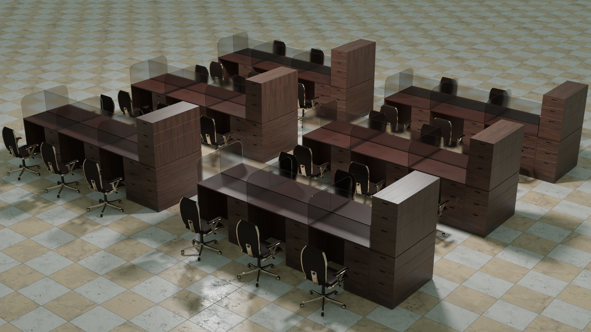 High-Quality 3D Office Cubicle Model Created with Blender 3D model ...