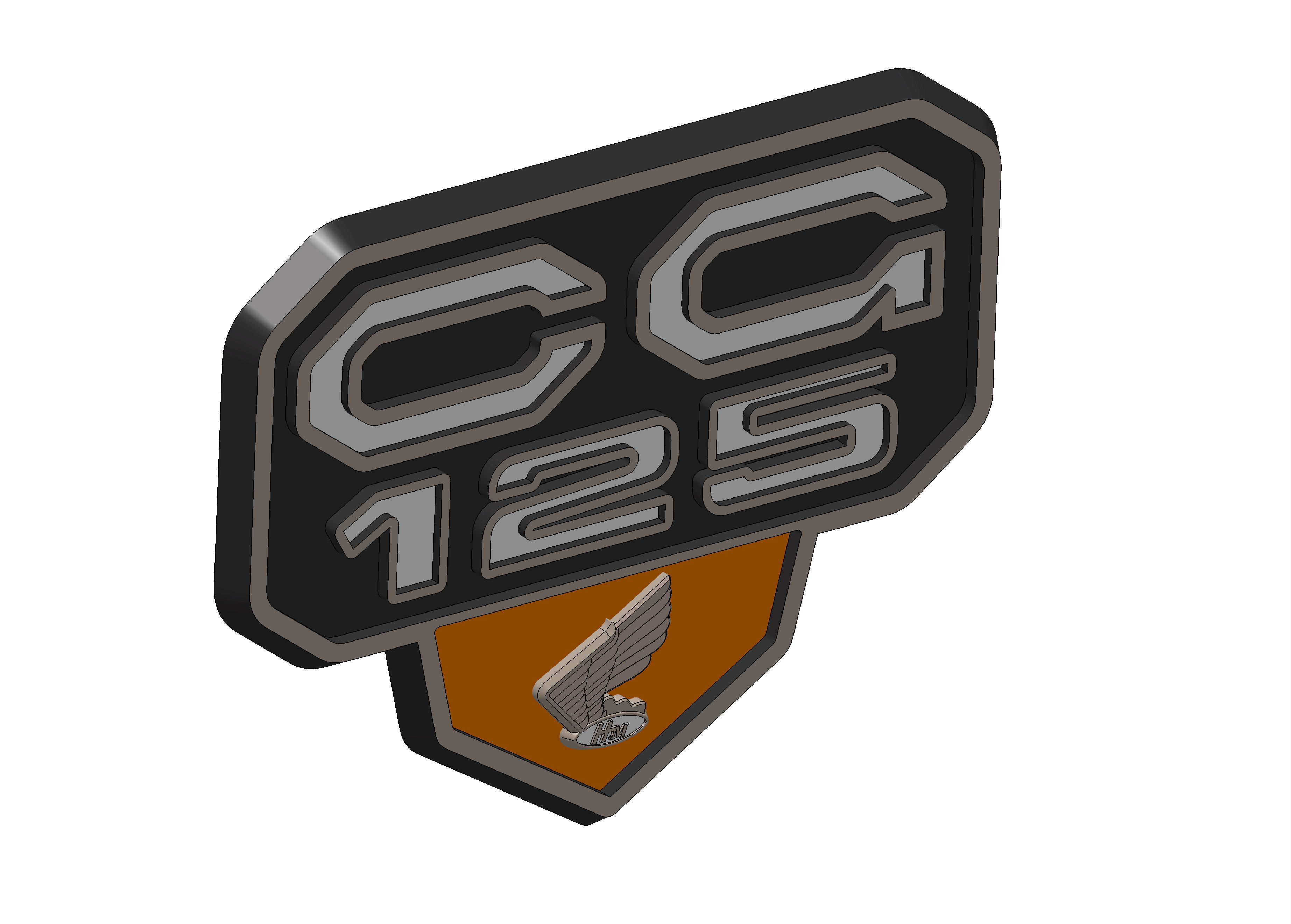 Honda CG 125 Emblem 3D model | CGTrader