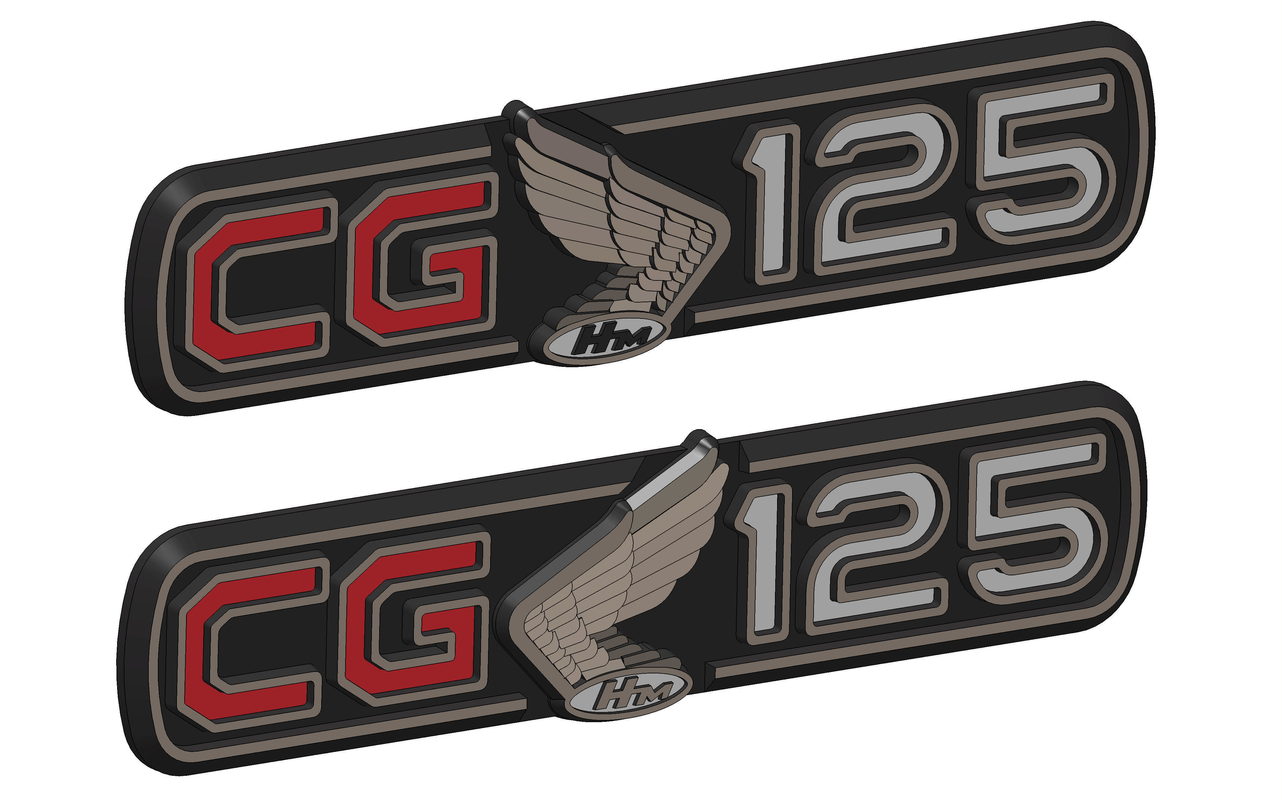 Honda CG 125 emblem 3D model | CGTrader