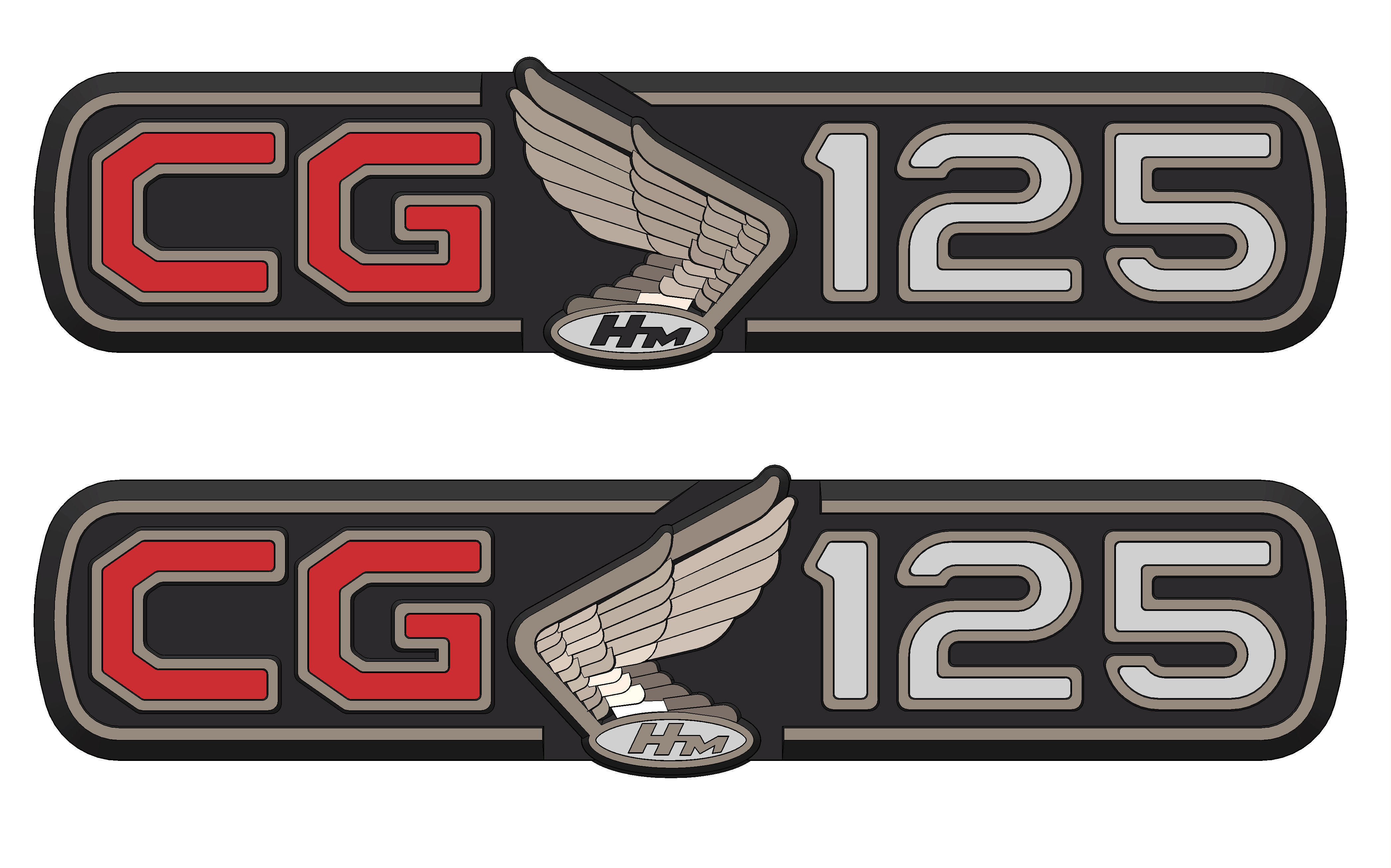 Honda CG 125 emblem 3D model | CGTrader